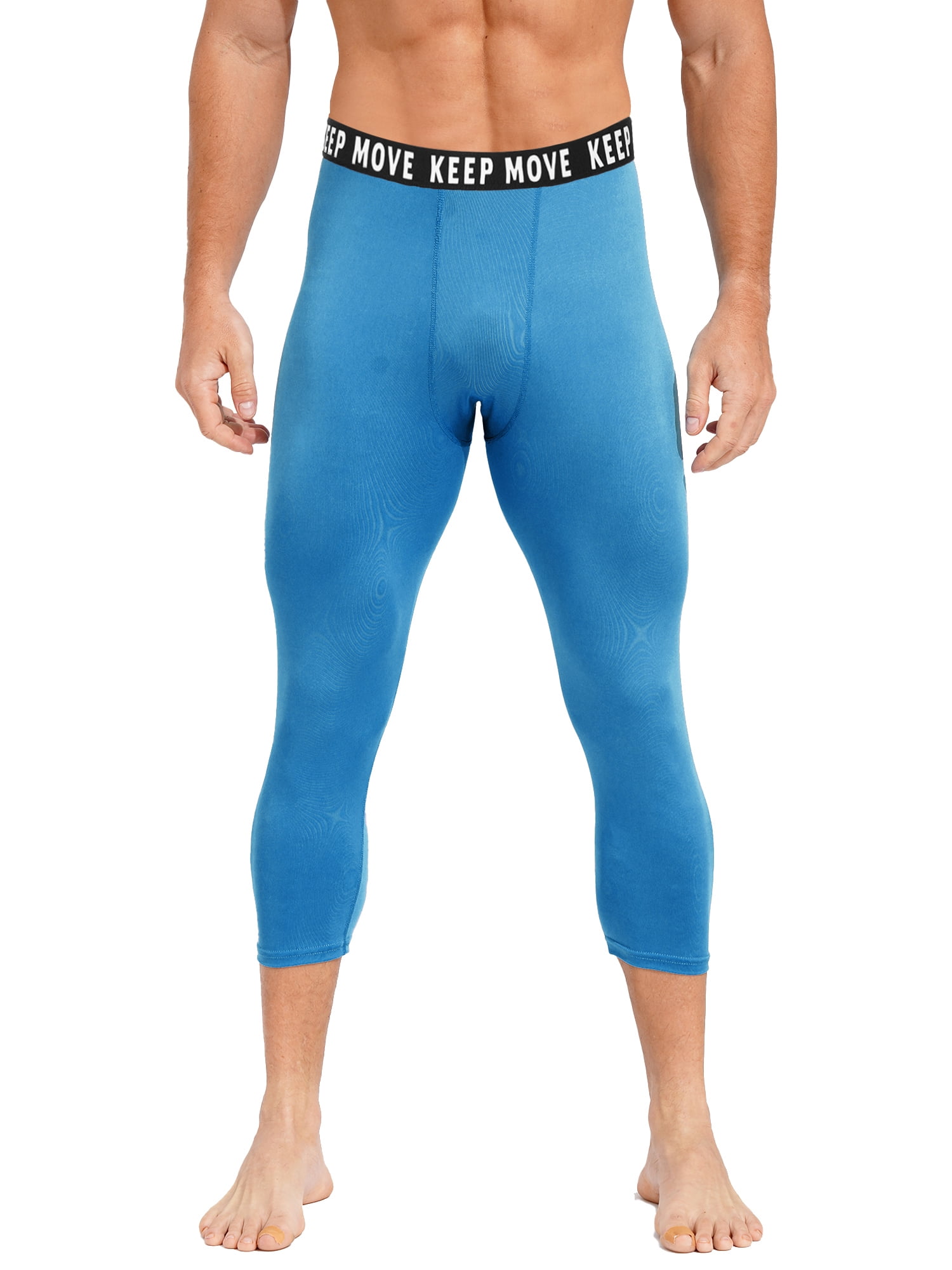 TTAO Men's Athletic 3/4 Compression Pants Tights Cool Dry Gym Running ...