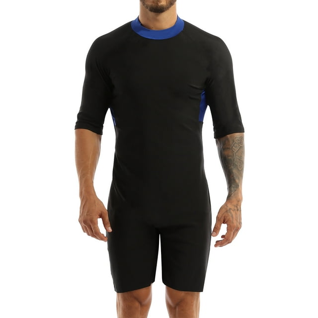 TTAO Men's One-piece Boxer Swimsuit Shorty Wetsuit Surfing Diving Suits ...