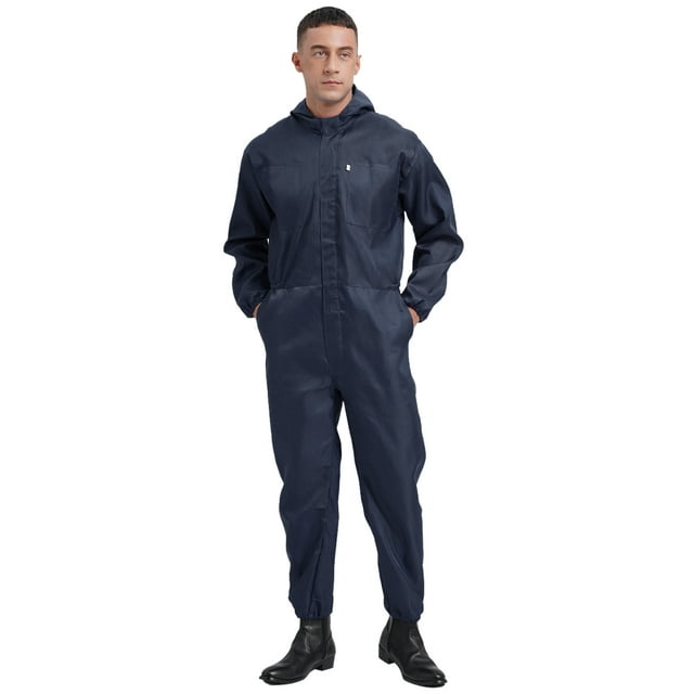TTAO Men's Work Overalls Coverall Mechanics Workwear Long Sleeve Hooded ...