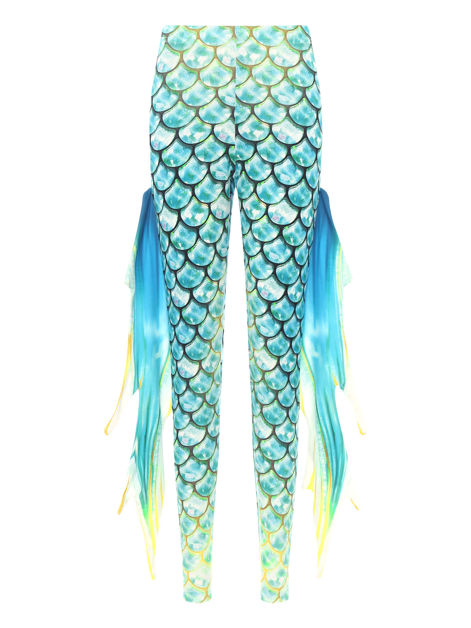 TTAO Women Halloween Mermaid Leggings 3D Print Fish Scale Pants Tights ...