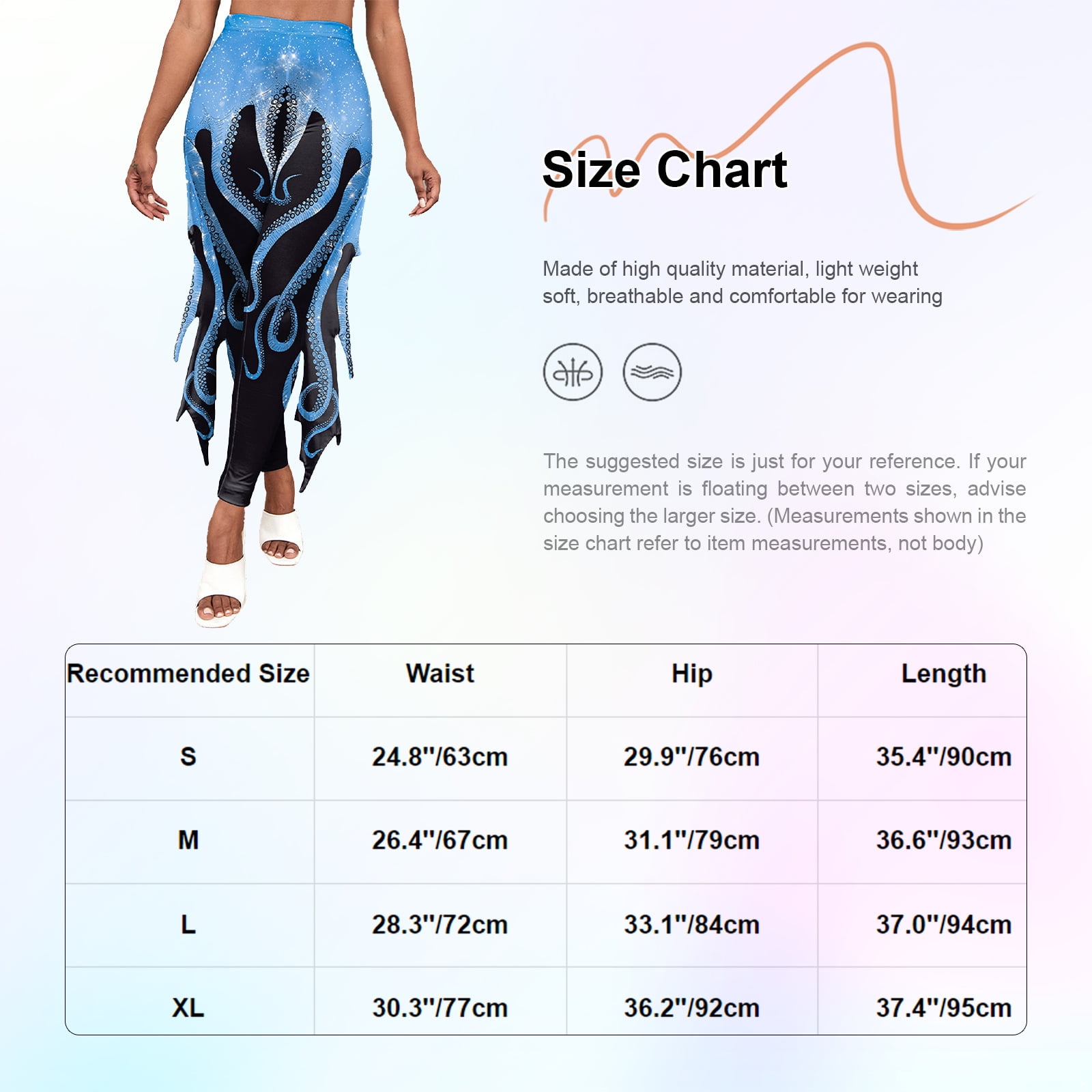 TTAO Women Halloween Mermaid Leggings 3D Print Fish Scale Pants Tights ...