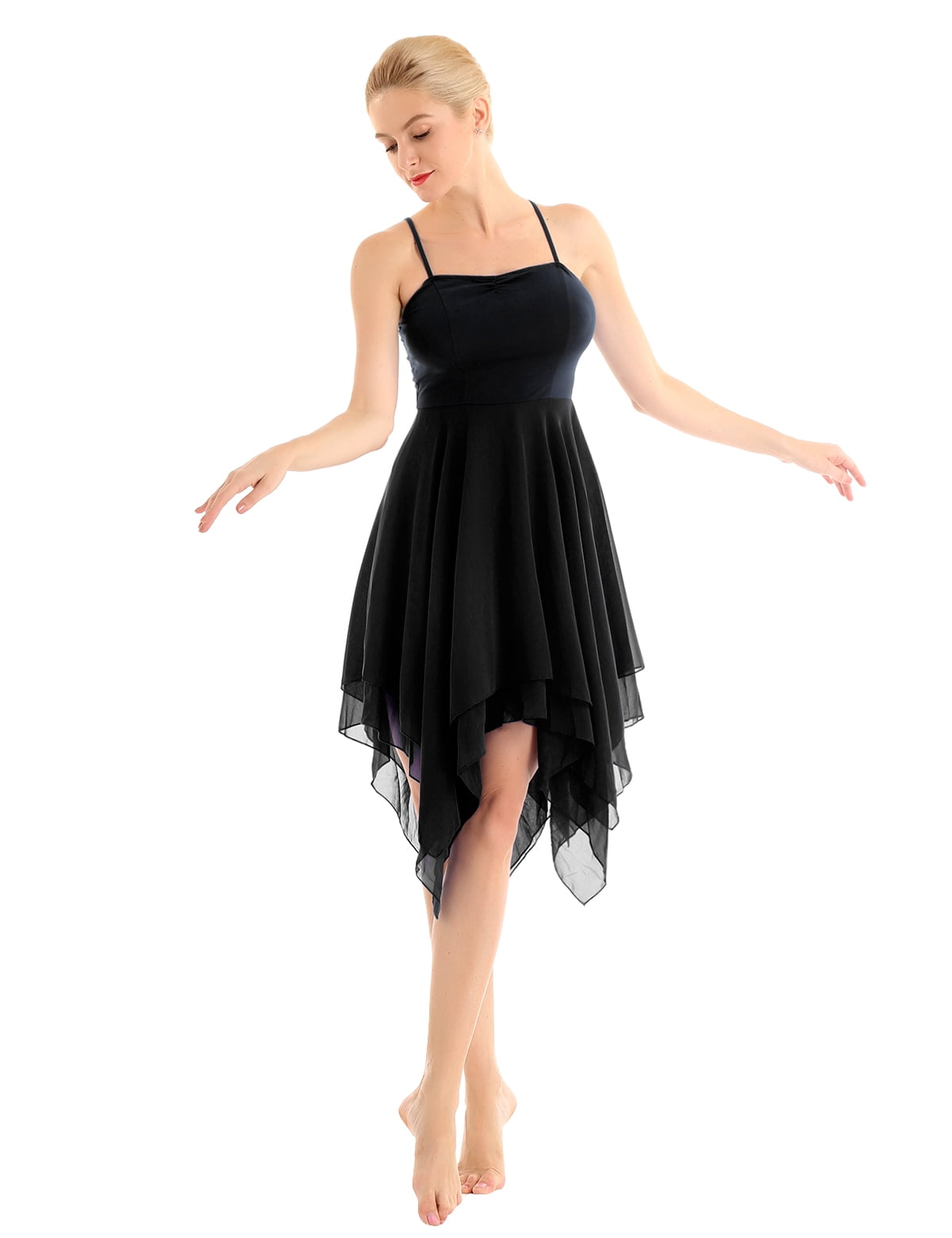 TTAO Women's Elegant Modern Lyrical Dance Costume Asymmetric High Low ...