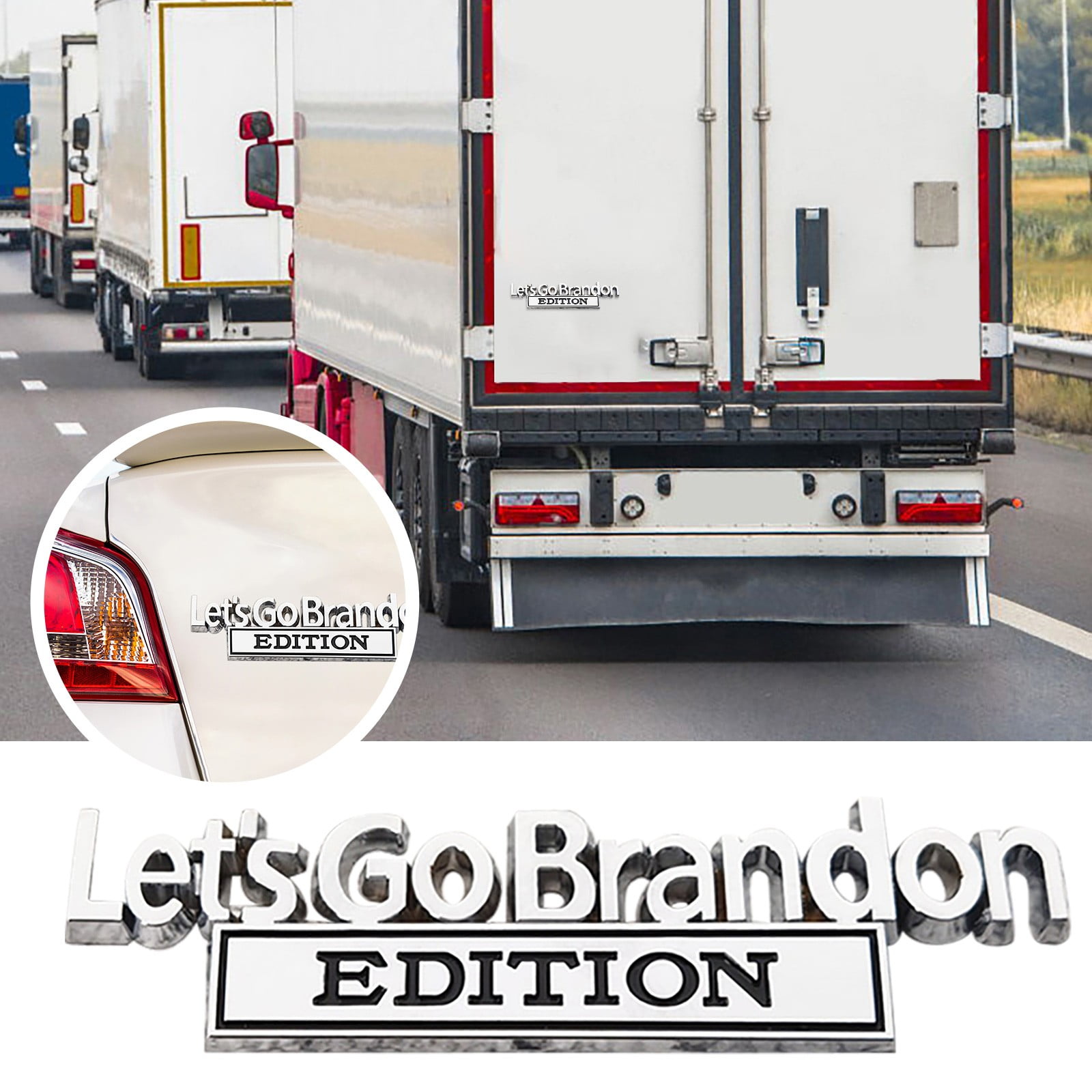 TTAUHJUT 2 PCS Let's Go Edition Car Decals, Car Sticker 3D Raised ...