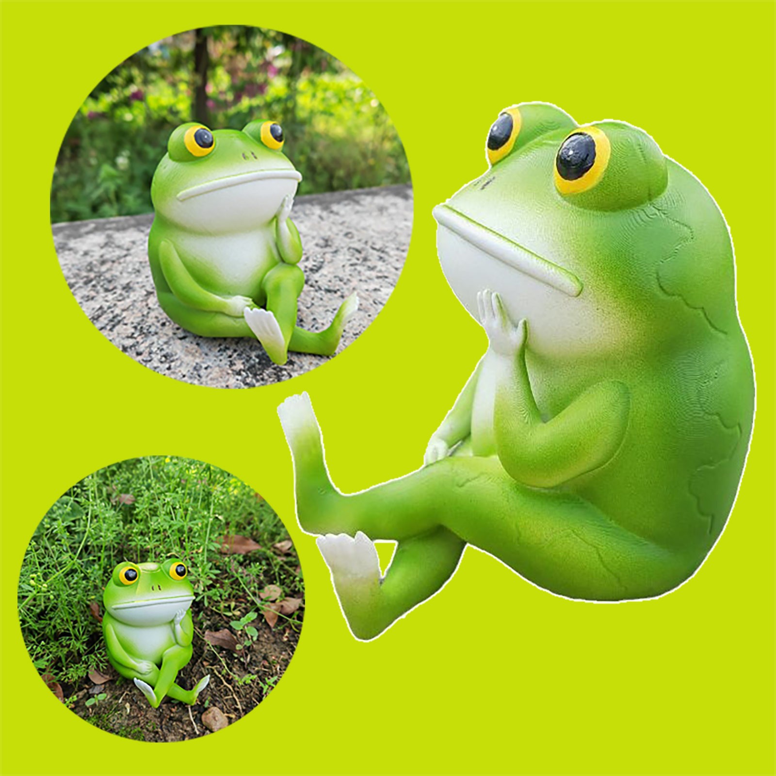 TTAUHJUT Funny Thinking Frog Garden Resin Statue Patio Outdoor Decorations For Outdoor Pond Pool ...