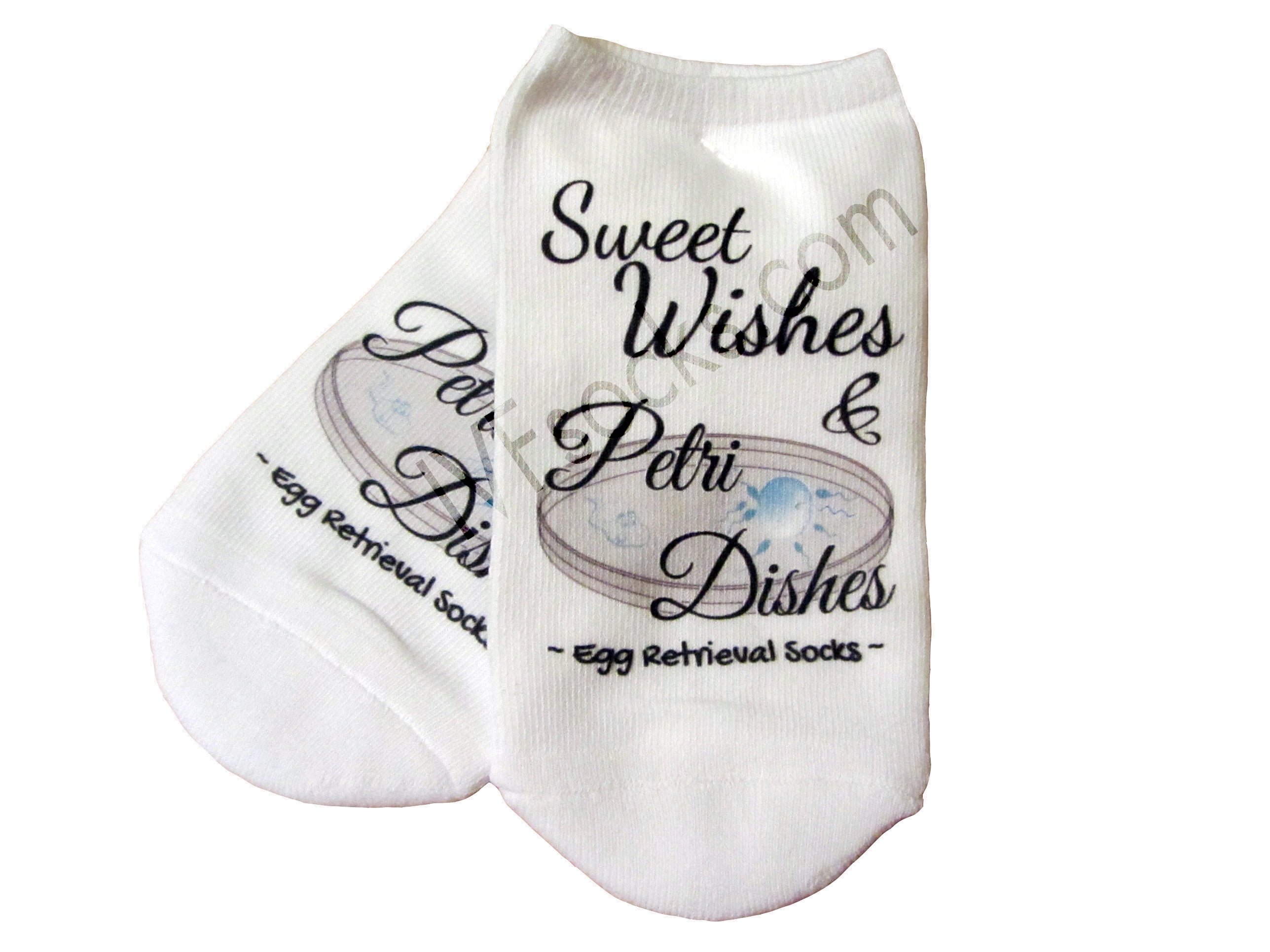 TTC IVF Socks, Sweet Dreams and Petri Dishes No Show women's large ...