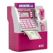 HVEST Pink ATM Savings Bank, Mini Kids ATM Machine for Real Money ...