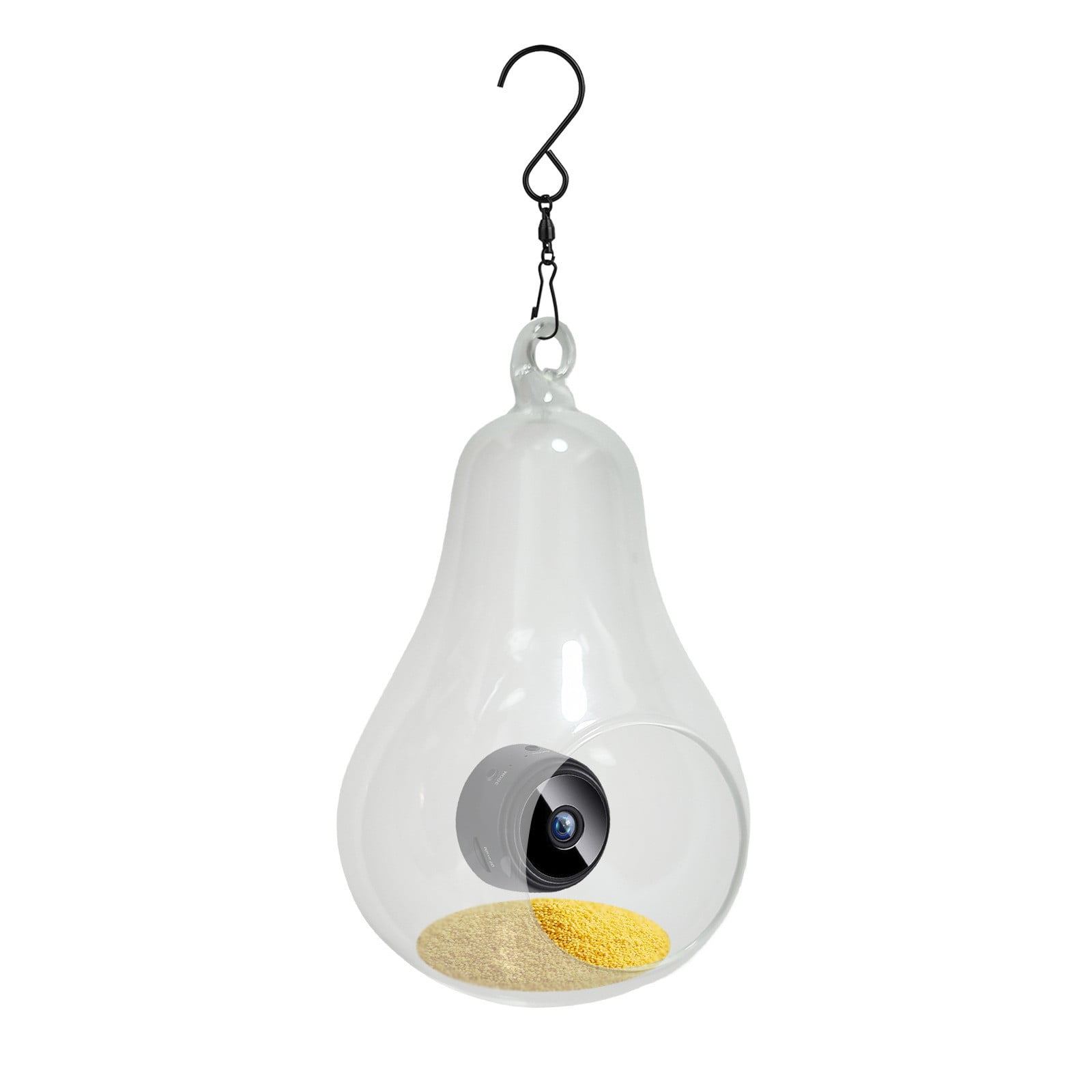 TTFDC Outdoor Hanging Pear Shaped Bird Feeder With Rechargeable Camera ...