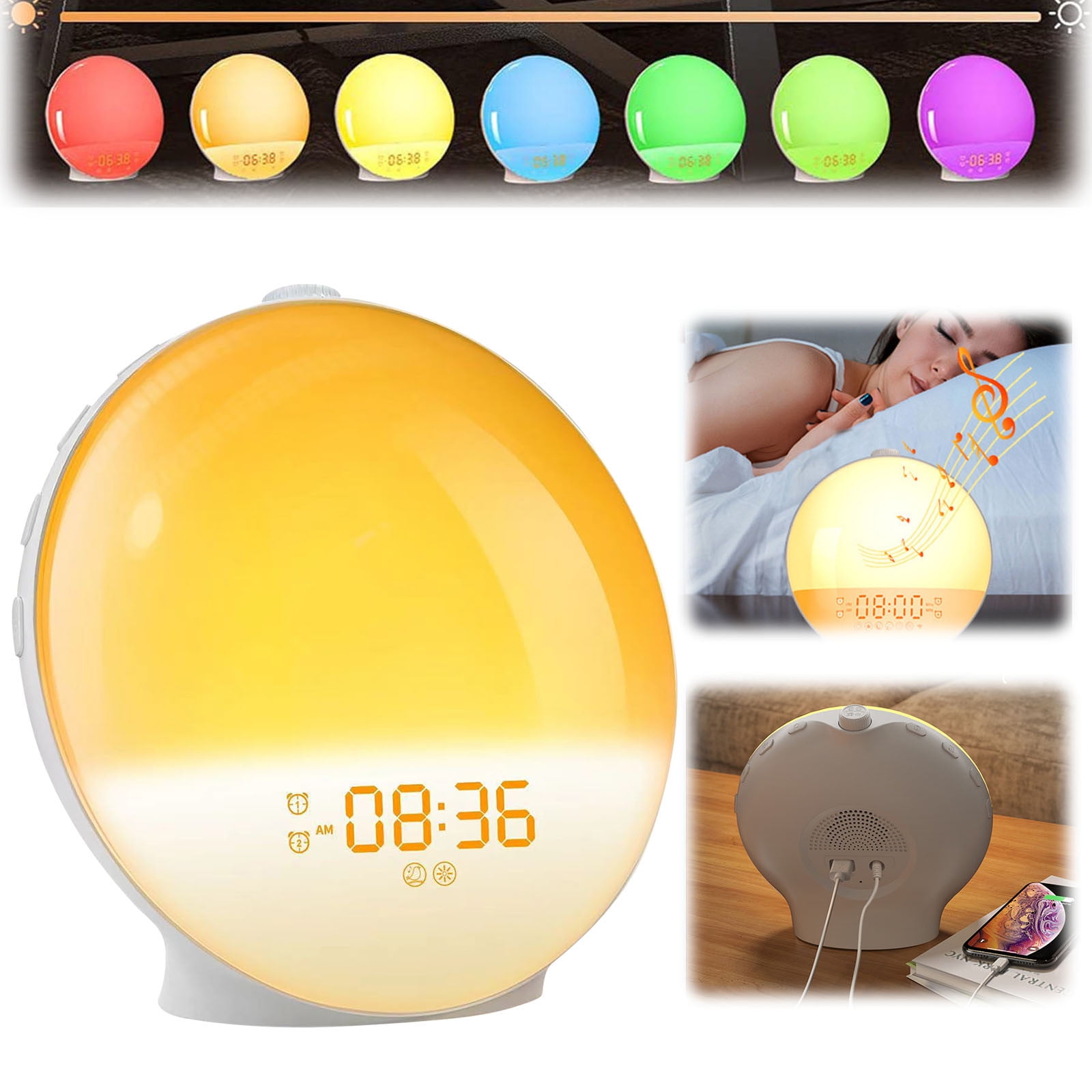 TTFDC SSunrise Alarm Clock For Heavy Sleepers Wake Up Light Simulating ...