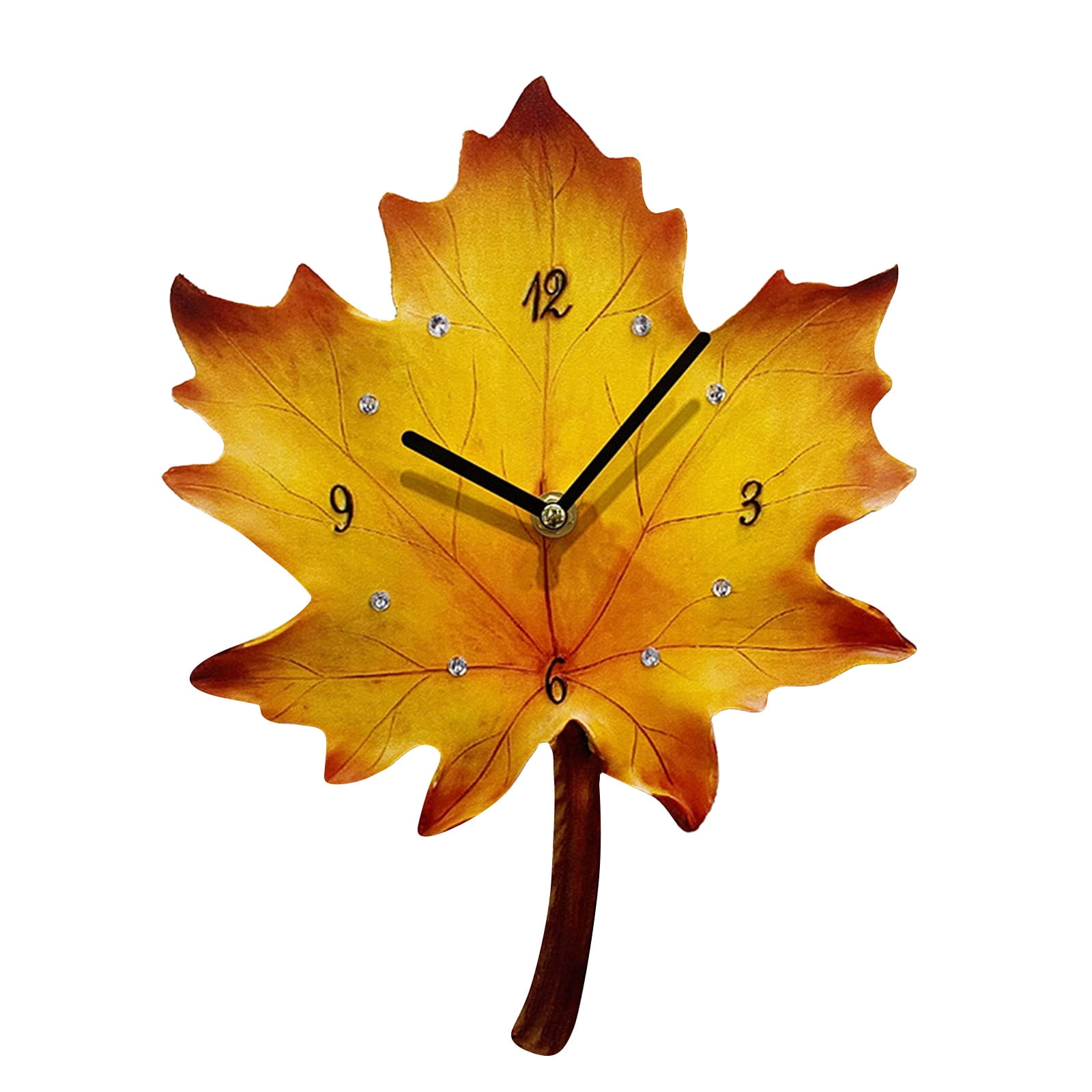 TTFDC Wall Clock Battery Operated Maple Leaf Shape Wall Clock Living ...