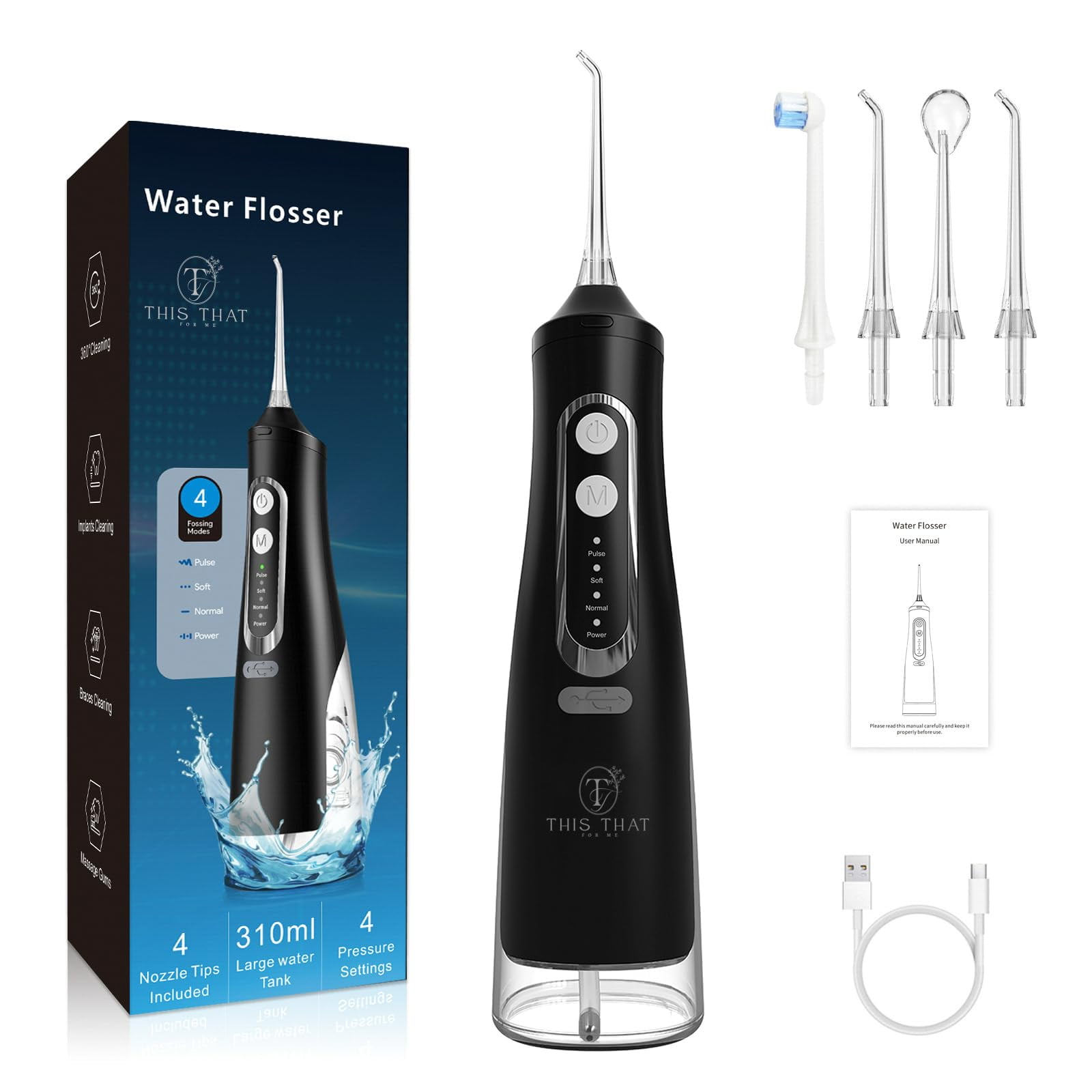 TTFM Electric Dental Water DHF10 Flosser for Teeth Gums Dental Portable ...