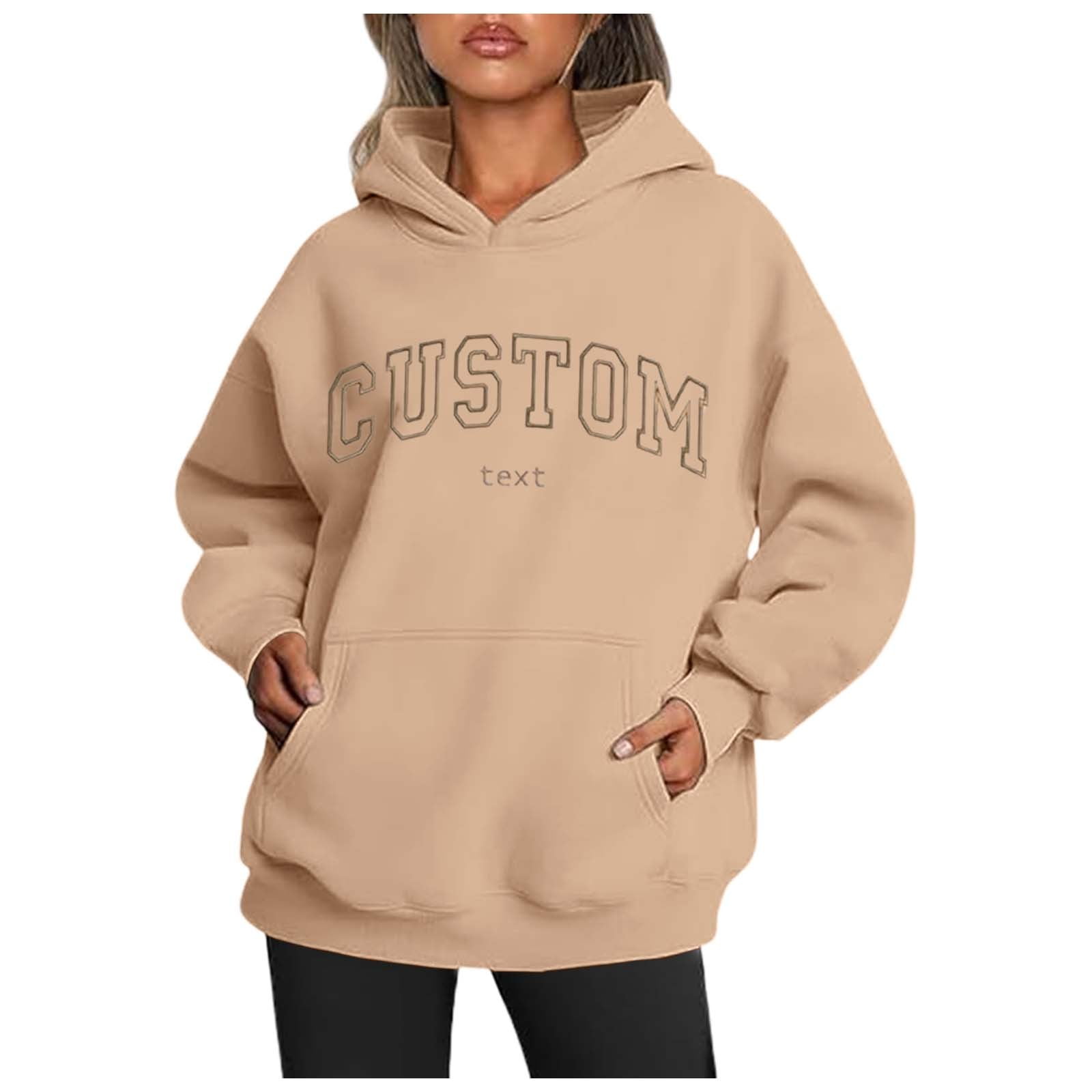 TTHXQING Hoodie Women Clean Girl Y2K Letter Print Graphic Casual Loose ...