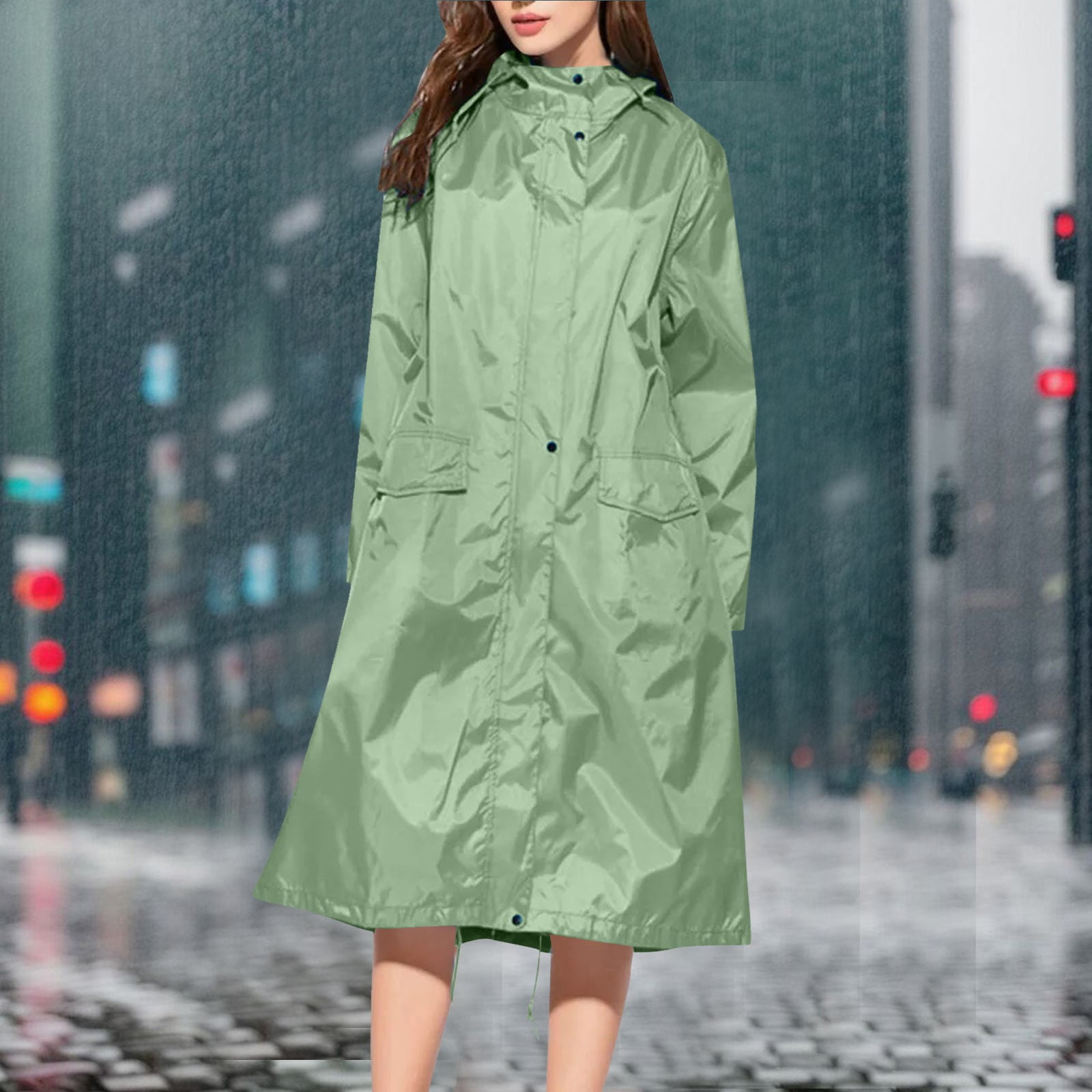 TTHXQING Impermeables Para La Lluvia Mujer Waterproof Long Rain Poncho ...