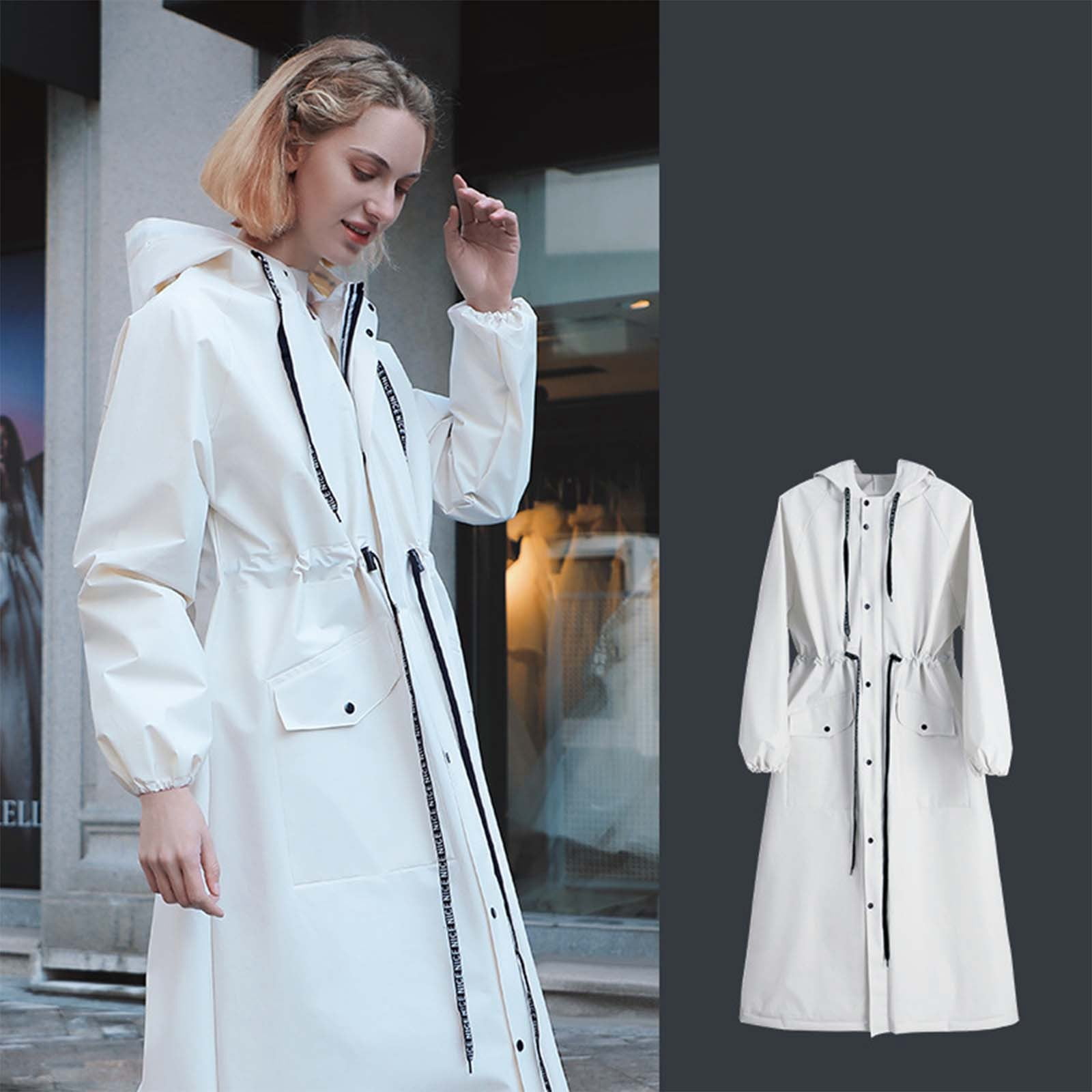 TTHXQING Raincoat for Women Long Rain Poncho Cycling Heavy Rain ...