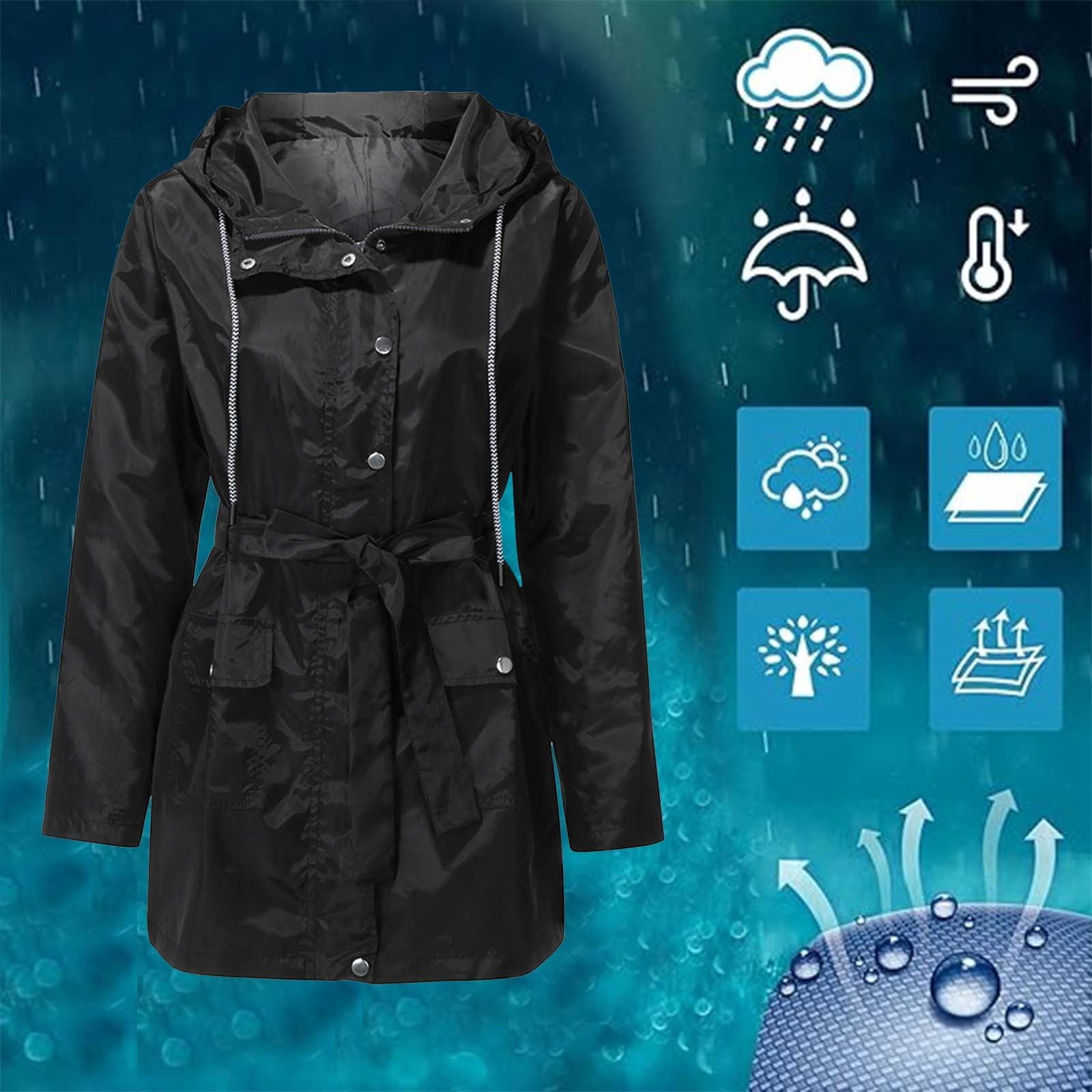 TTHXQING Womens Lightweight Jackets Outdoor Waterproof Windbreaker ...