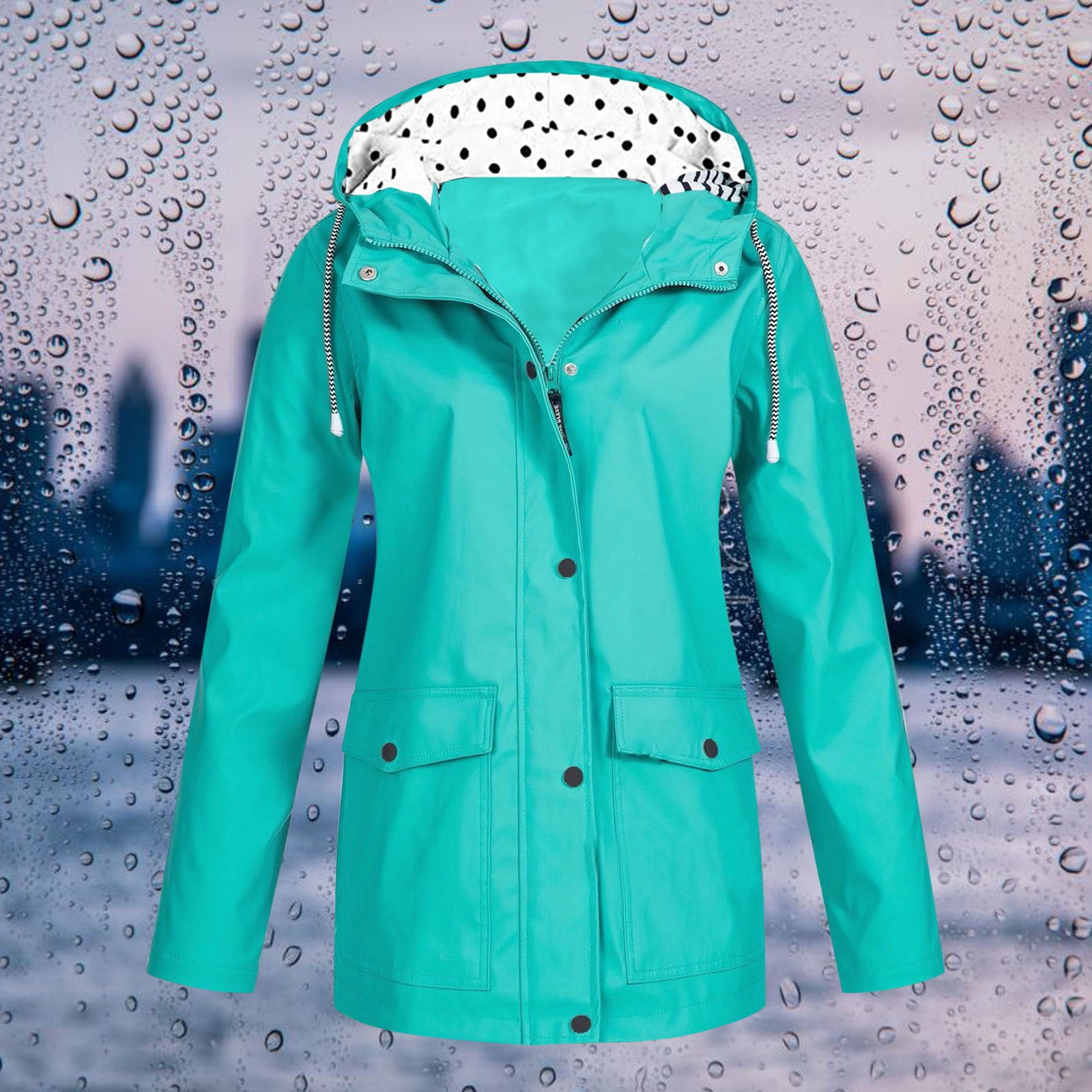 TTHXQING Womens Rain Jacket Outdoor Waterproof Hooded Windproof Rain ...