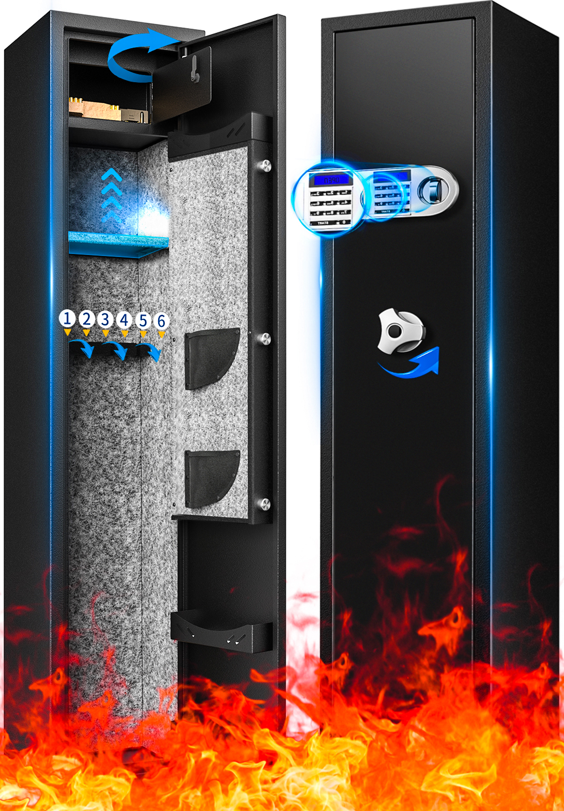 TTLIFE 5-6 Gun Rifle Safe, Gun Safes for Home Rifle Quick Access Gun ...