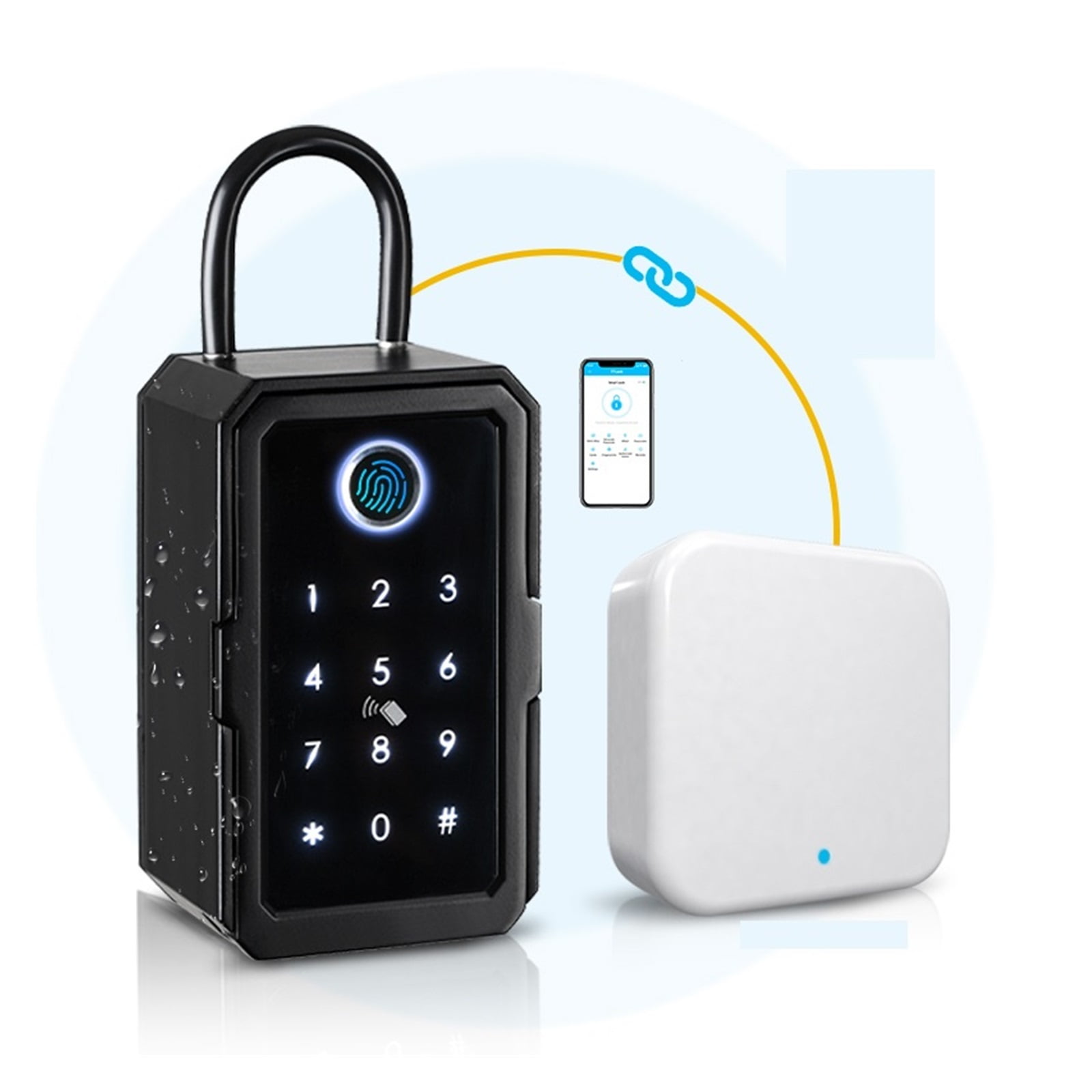 TTLOCK/Tuya Fingerprint Smart Key Lock Box, Safes IP65 Waterproof ...