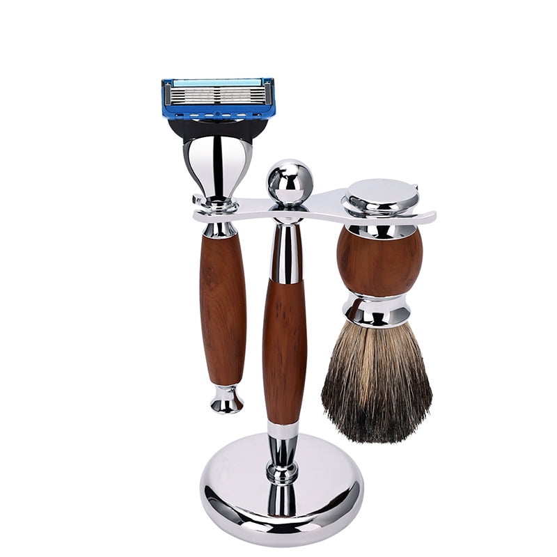 TTOOGO Men’s Shaving Set – 3-Piece Razor, Shaving Brush & Weighted ...