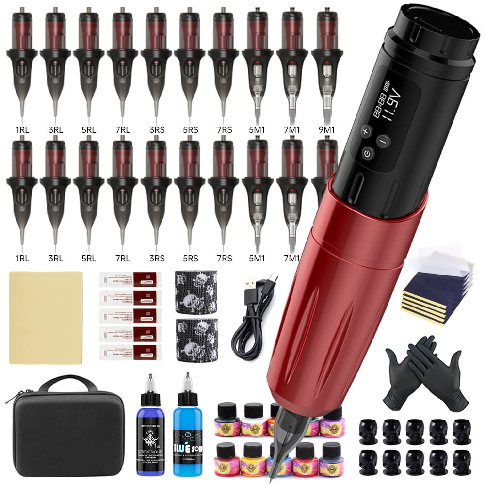 TTOOGO Professional Wireless Tättoo Pen Kit – Digital Display, 1300mAh ...