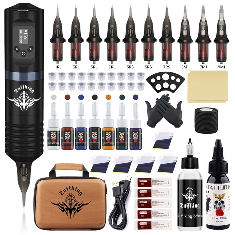 TTOOGO Wireless Tättoo Machine Kit – Digital Pen, 7 Ink Colors, Mixed ...