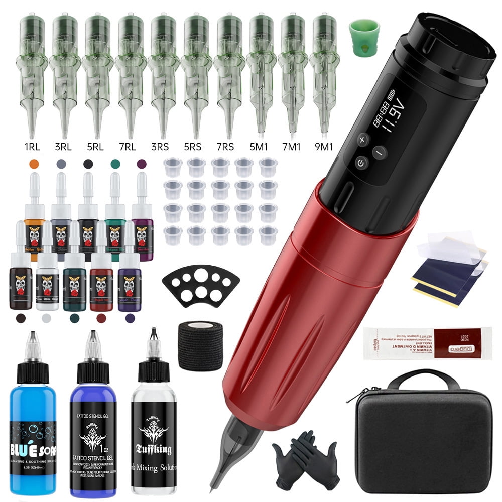 TTOOGO Wireless Tättoo Pen Kit – Digital Display, 1300mAh Battery ...