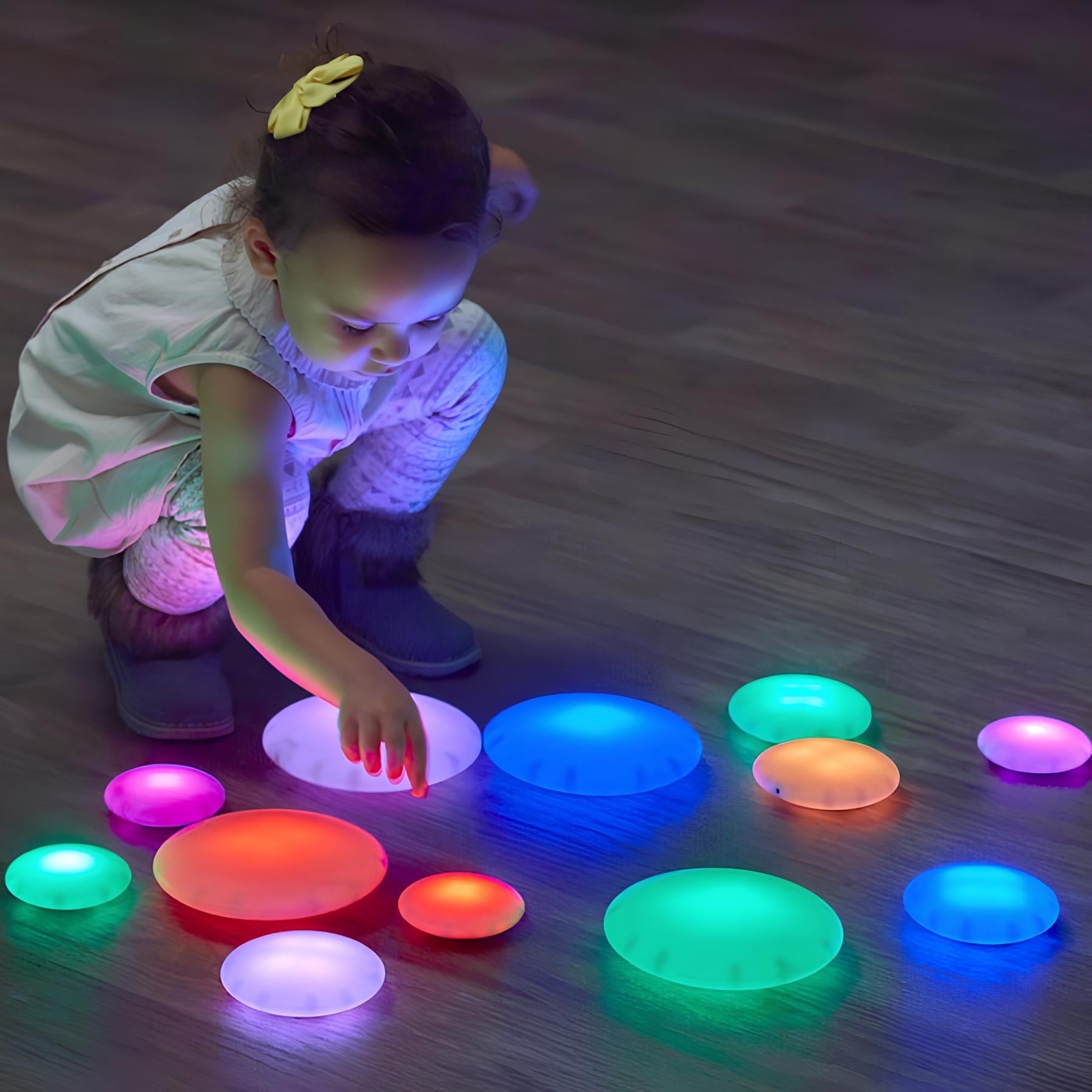 TTS Illuminated Glowing Pebbles V2 – 12-Piece Rechargeable Sensory Toy ...