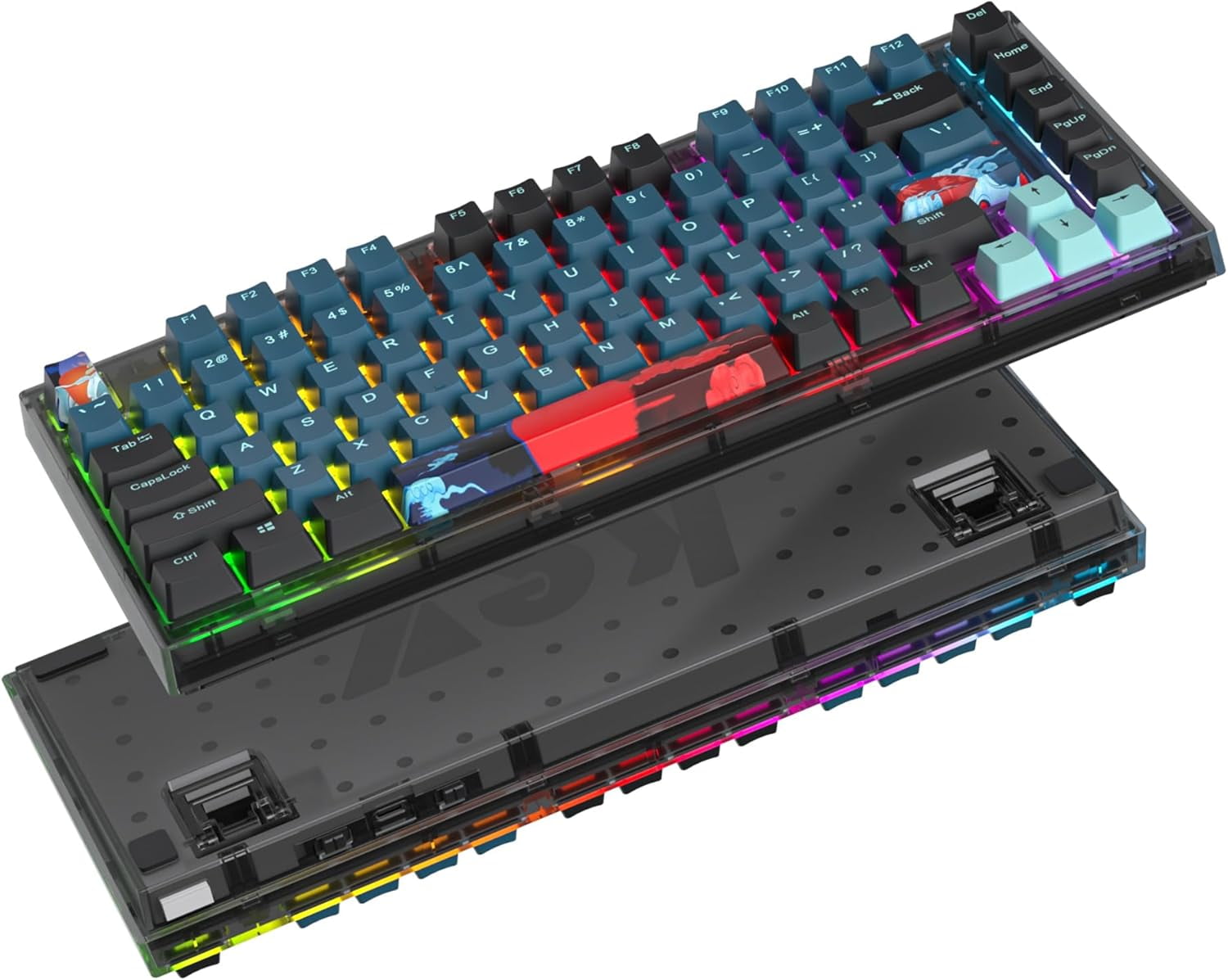 TTTYBA-75% Percent Keyboard Programmable,82 Keys Wired Hot-swappable ...