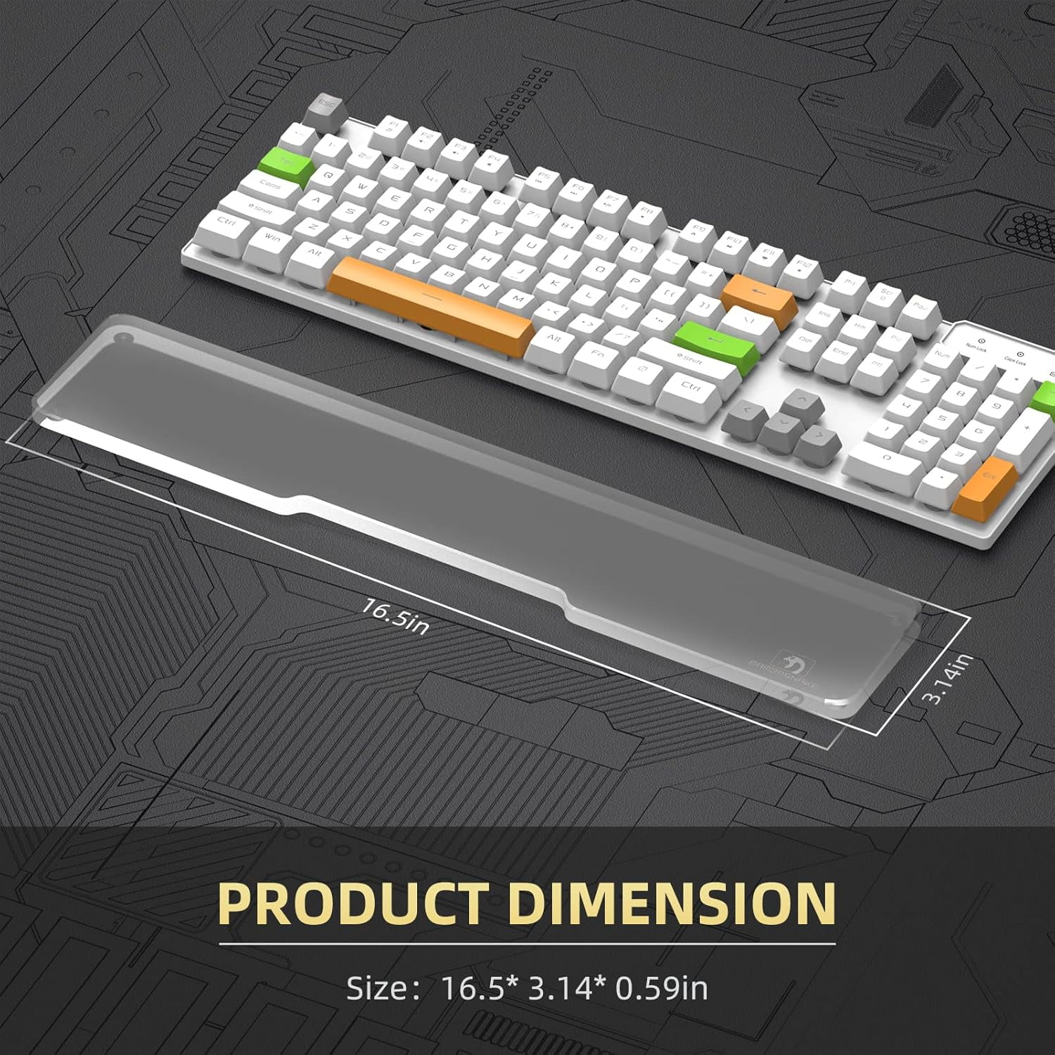 TTTYBA-Acrylic Keyboard Wrist Rest - Full Size 100% Keyboard ...