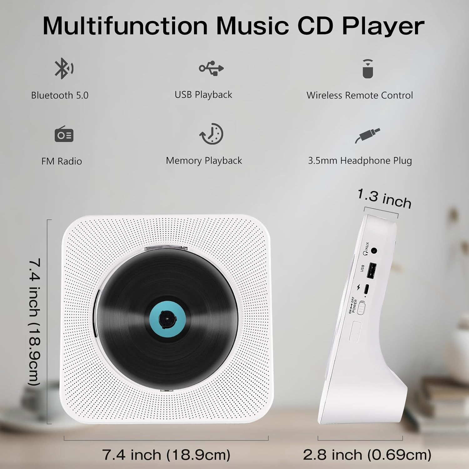 TTTYBA-CD Player Portable with Built in HiFi Speakers, Support ...