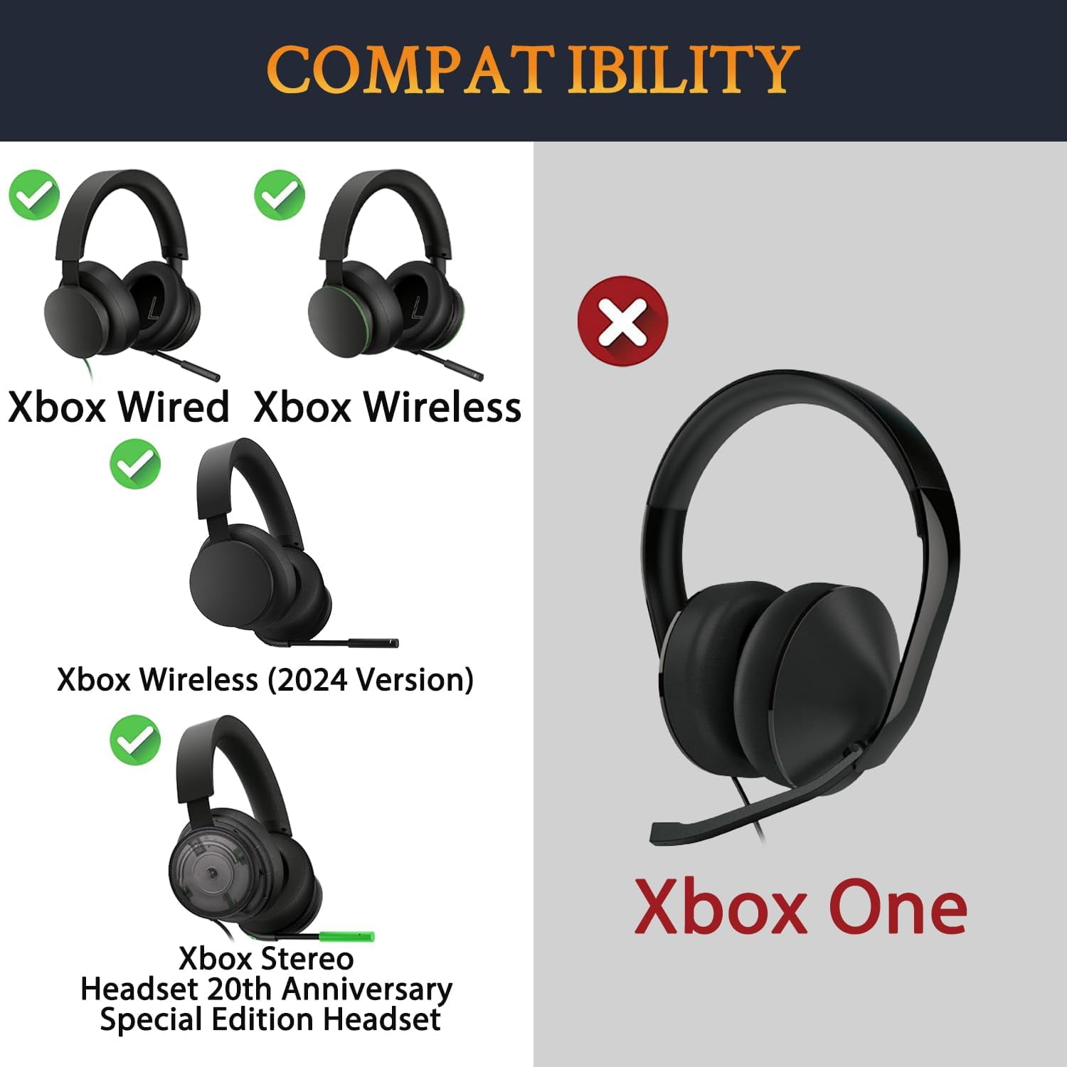 TTTYBA-Cooling Gel Replacement Earpads for Microsoft Xbox Wireless ...
