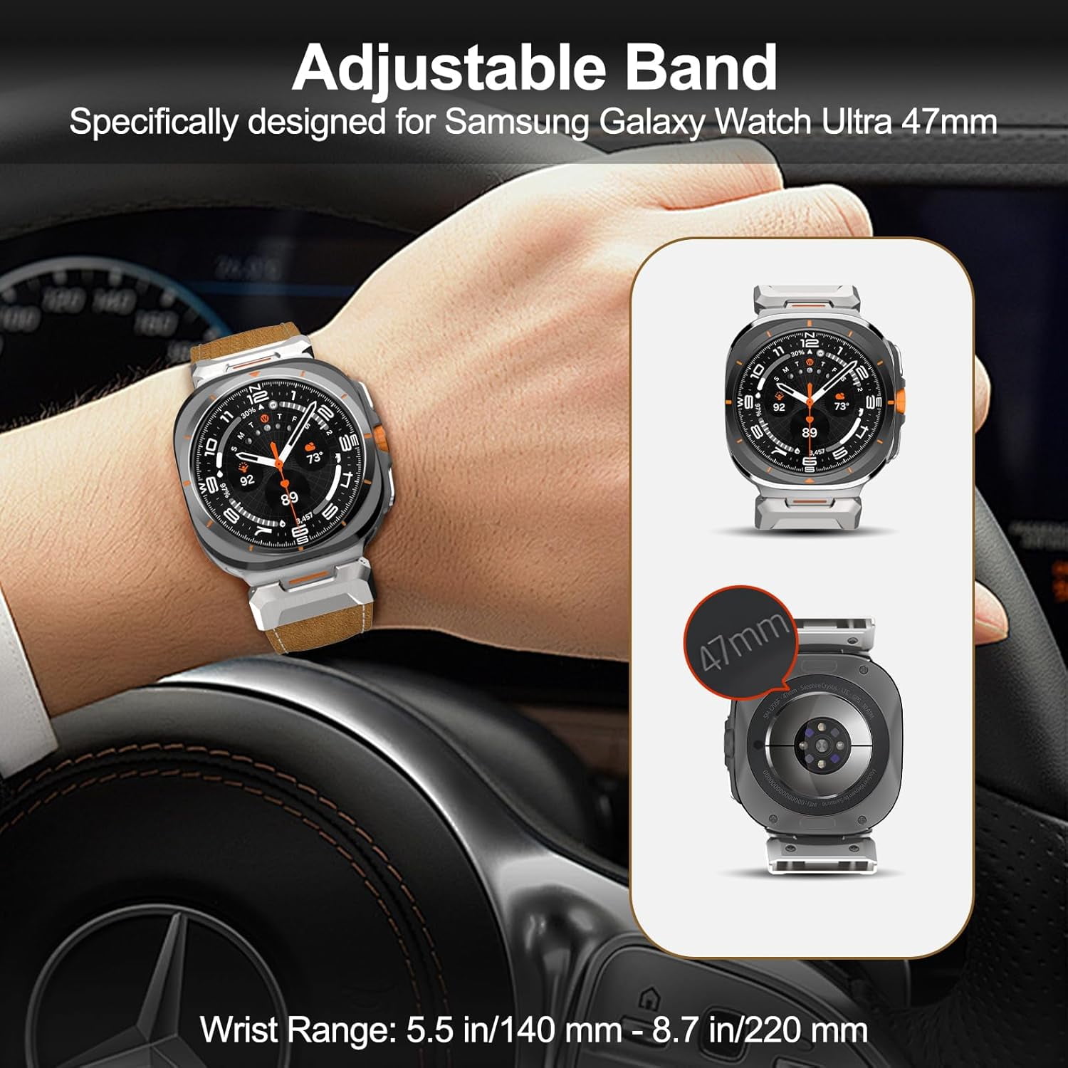 TTTYBA-Genuine Leather Watch Band Compatible with Samsung Galaxy Watch ...