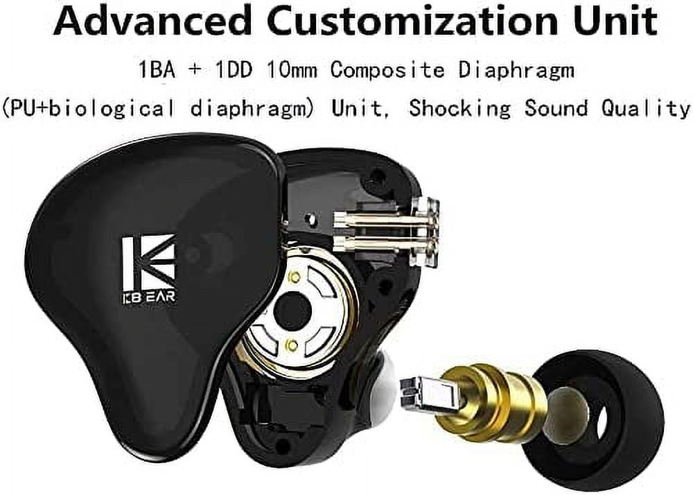 TTTYBA-KBEAR KS2 in Ear Headphone, IEM 1BA 1DD Stereo in Ear Earphone ...