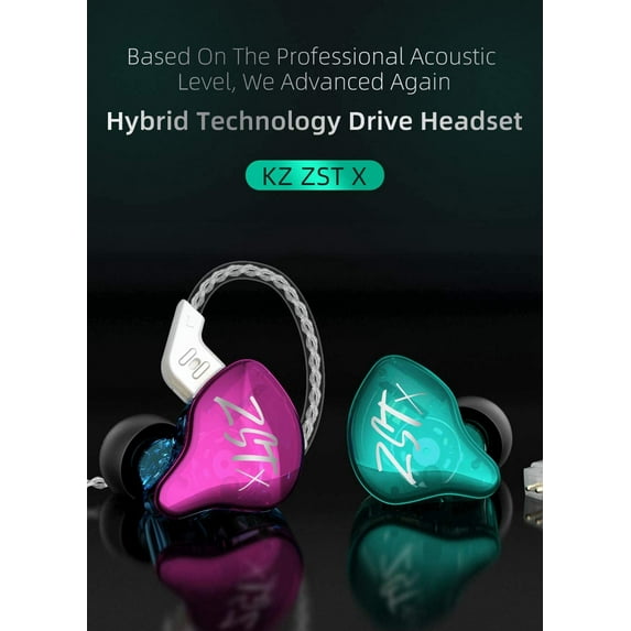 TTTYBA-KZ ZST X in-Ear Monitors, Upgraded Dynamic Hybrid Dual Driver ...