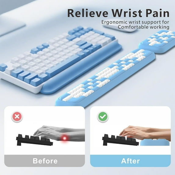TTTYBA-Keyboard Wrist Rest, Ergonomic Wrist Pad, Soft Memory Foam ...
