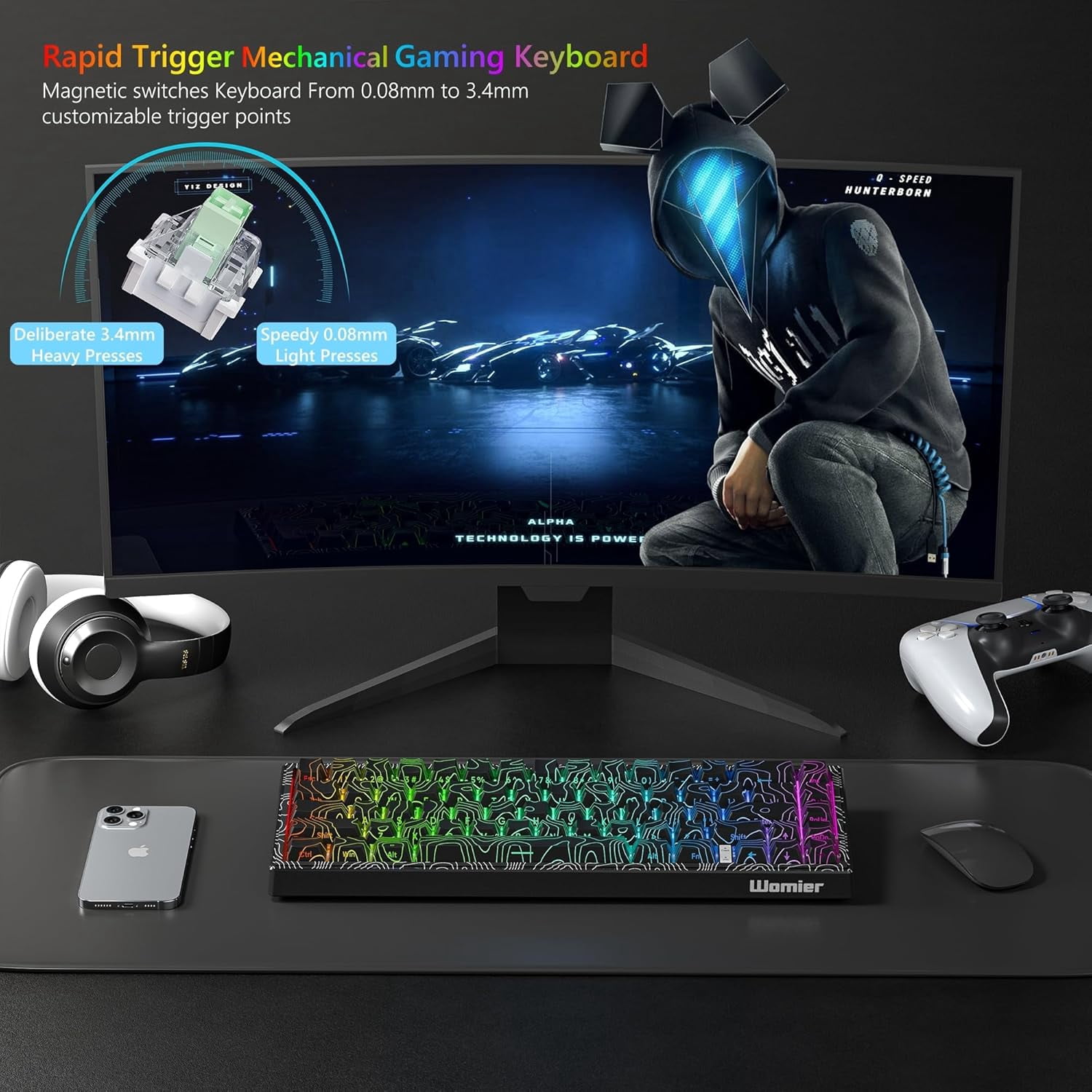 TTTYBA-M68 HE V2 Rapid Trigger Keyboard 60% Percent, Hall Effect ...