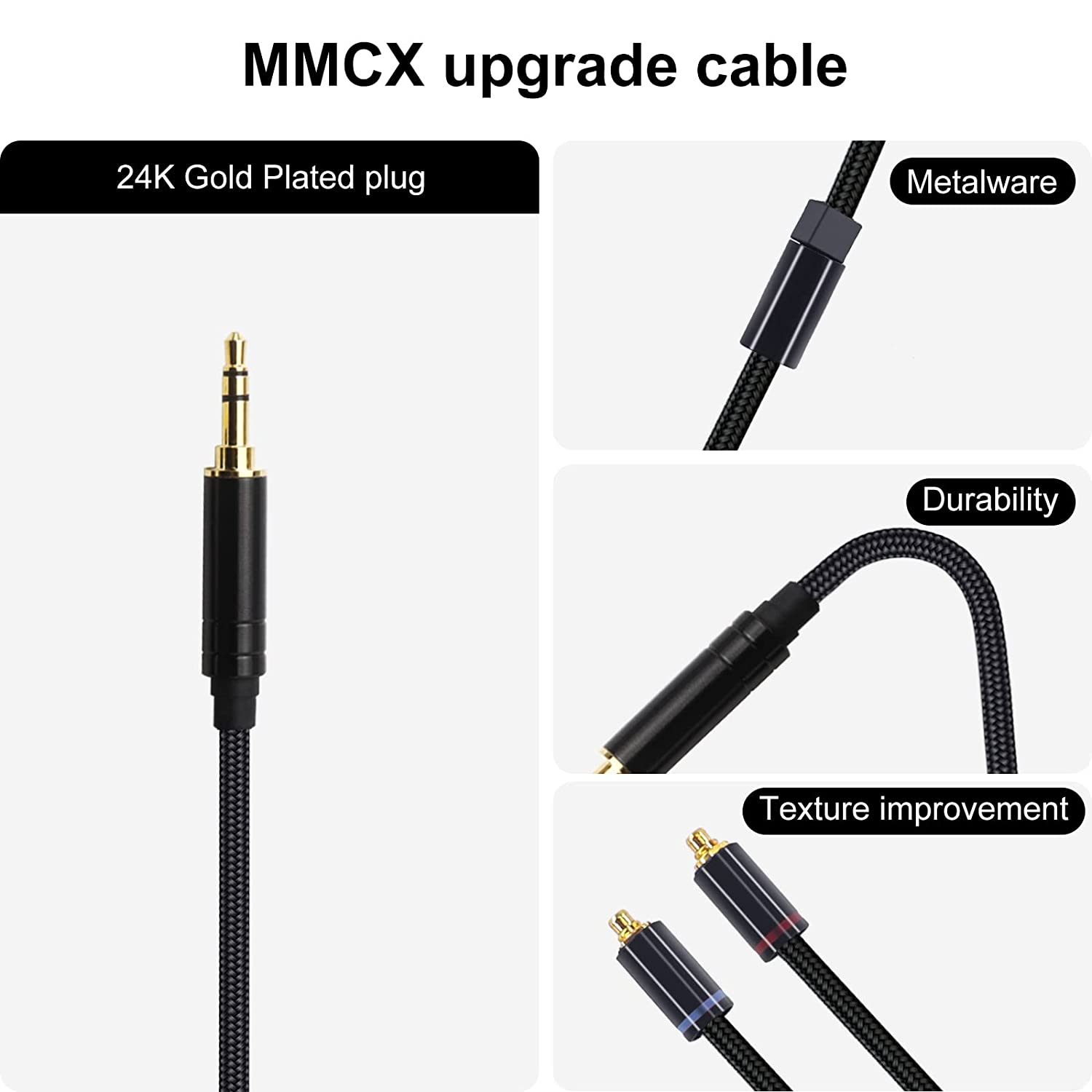 TTTYBA-MMCX Upgrade Replacement Headphones Cable,IEM Earphones ...