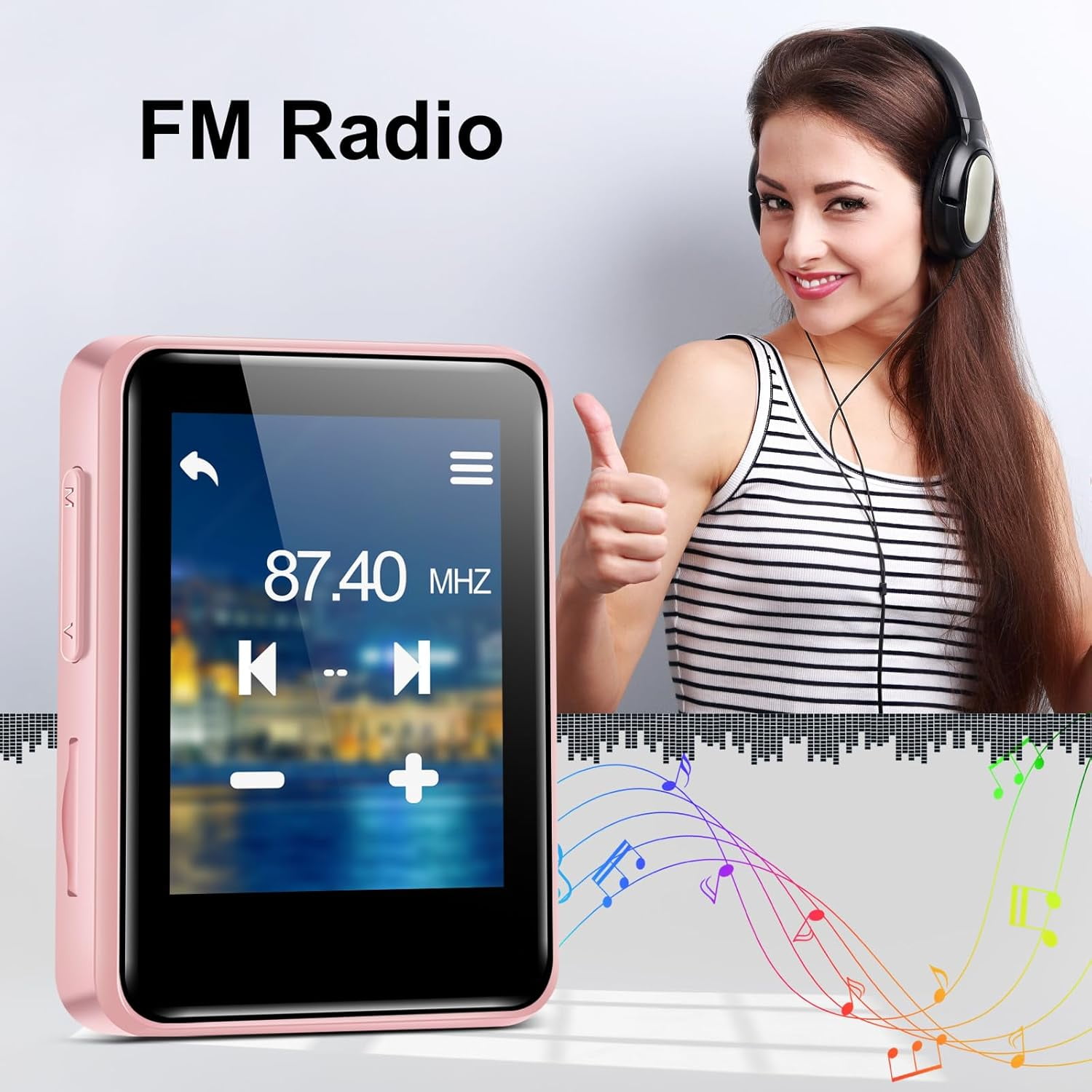 TTTYBA-MP3 Player with Bluetooth, 1.8 inch Screen Portable Music Player ...