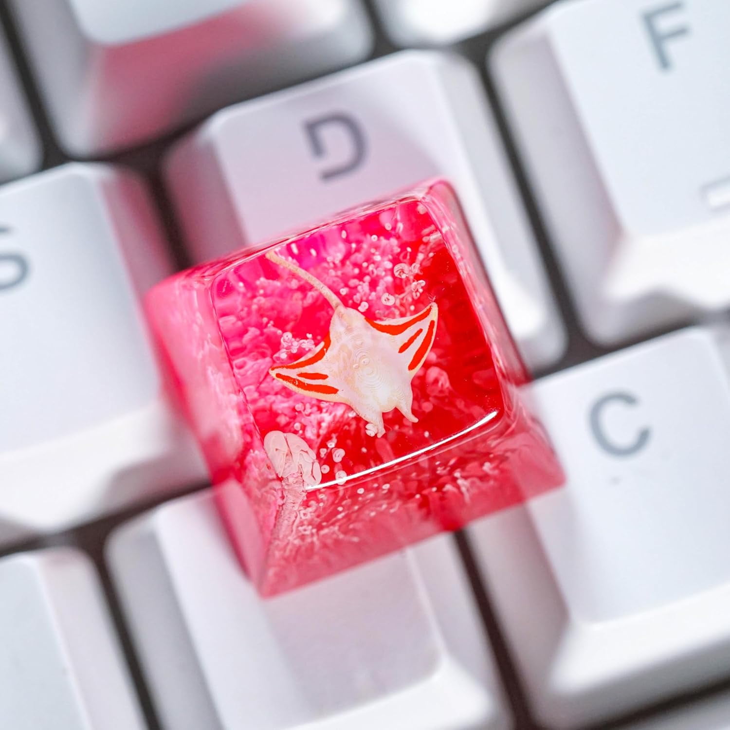 TTTYBA-Manta Ray Artisan Keycap Vibrant Pink Ocean Coral R1 SA Profile ...