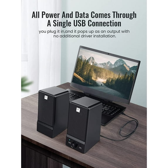 TTTYBA-OROW USB Computer Speakers,Hi-Fi Stereo PC Speakers,16W Desktop ...