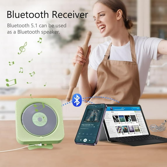 TTTYBA-Portable CD Player with Bluetooth Desktop CD Player for Home CD ...
