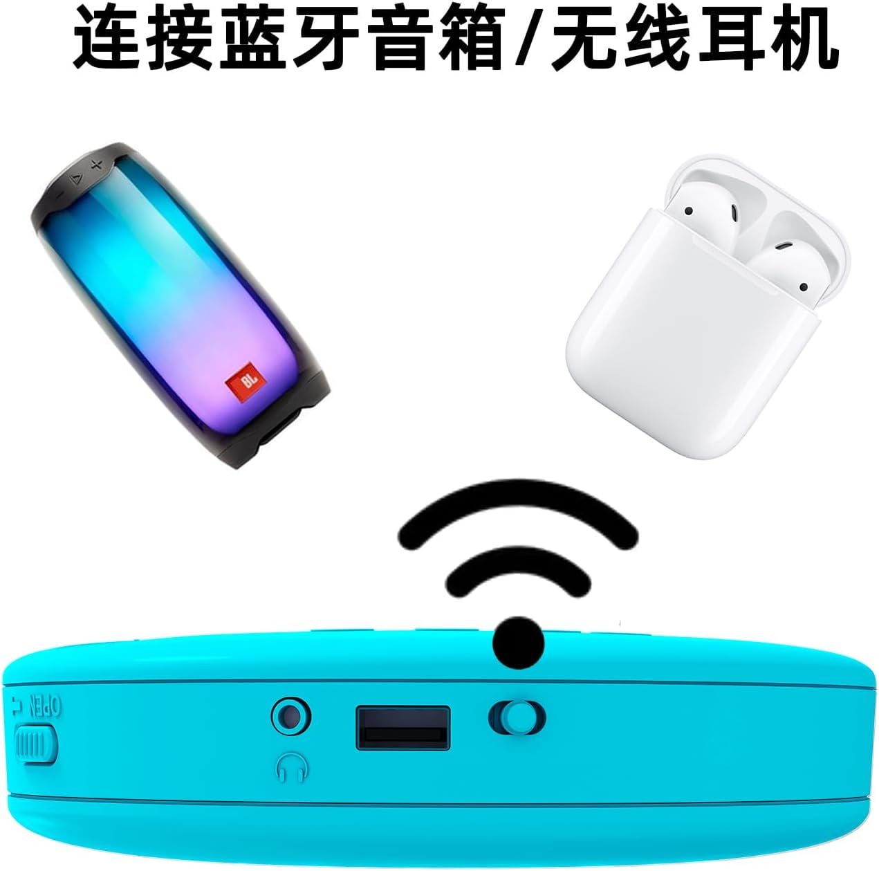 TTTYBA-Portable CD Player with Bluetooth, Dual Speakers Mini Boombox ...