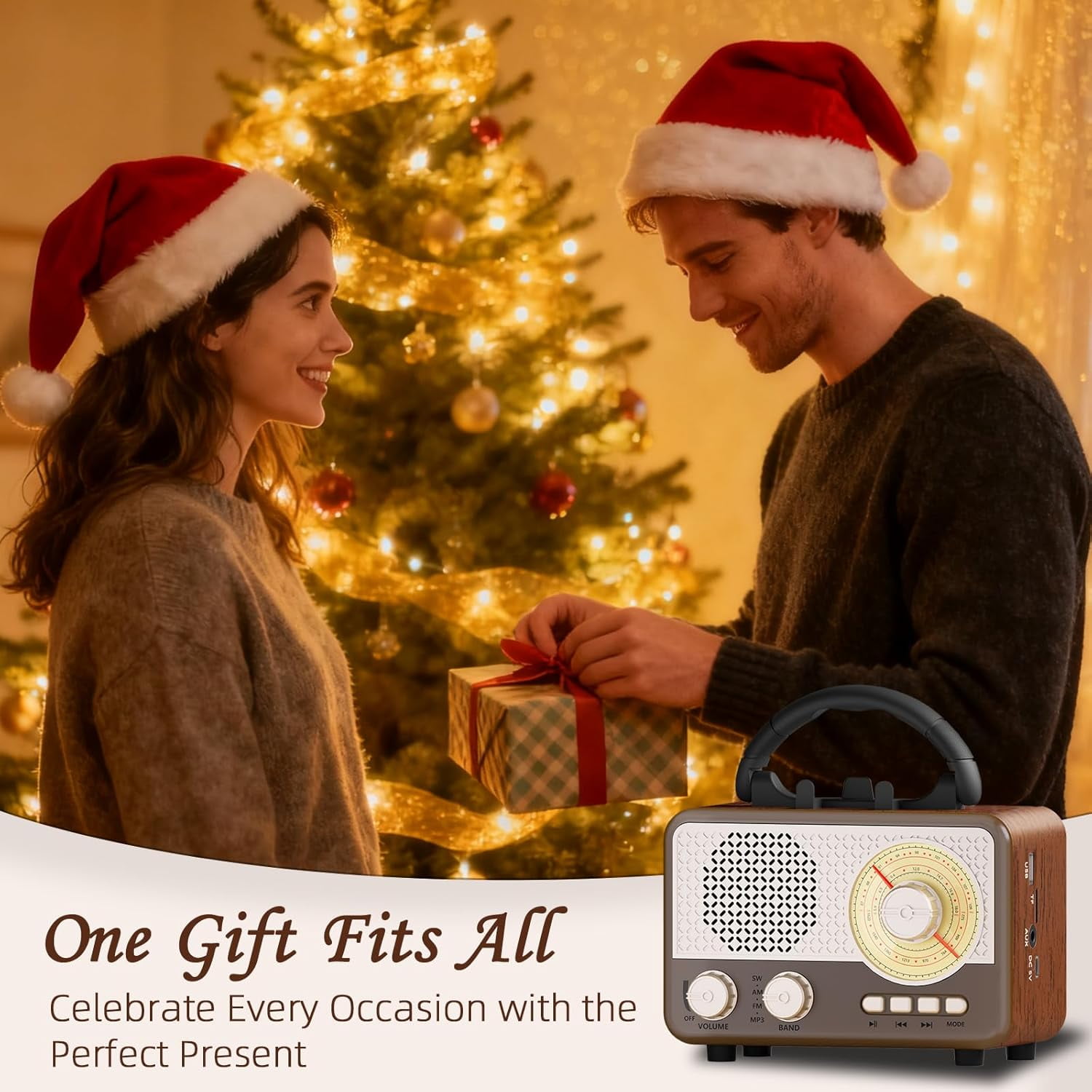 TTTYBA-Radio Portable AM FM SW Bluetooth Speaker Vintage Radios with ...