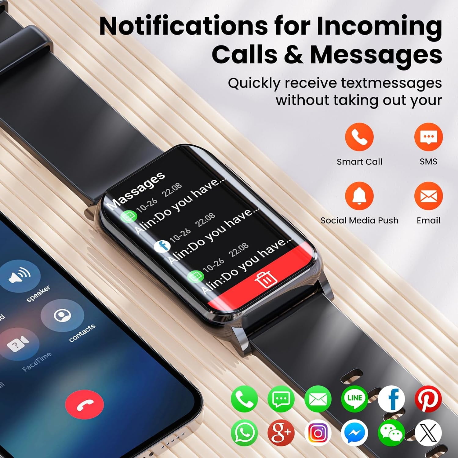 TTTYBA-Smart Watch for Men Women (Answer/Make Calls), 1.57" Curved ...