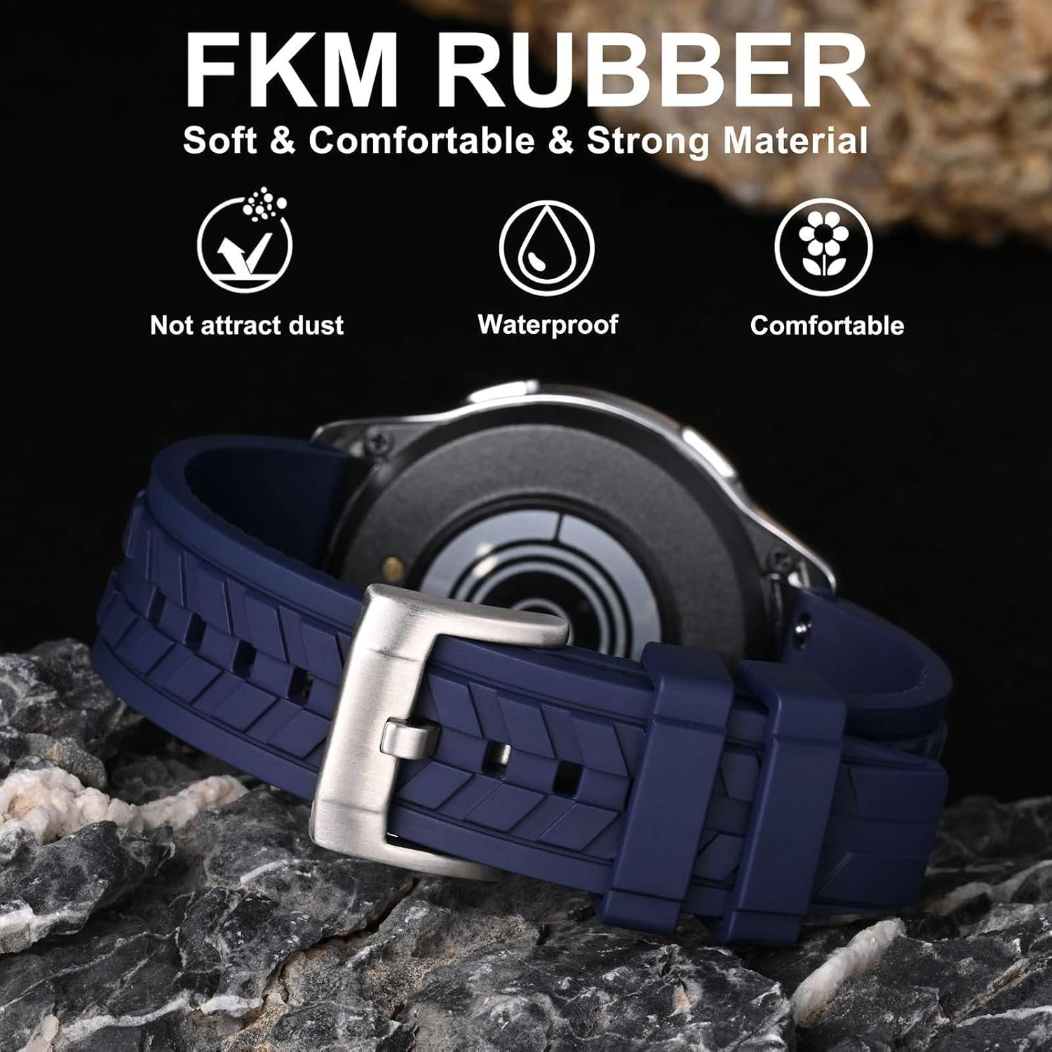 TTTYBA-Watch Bands, FKM Rubber (Not Silicone), Replacement Straps for ...
