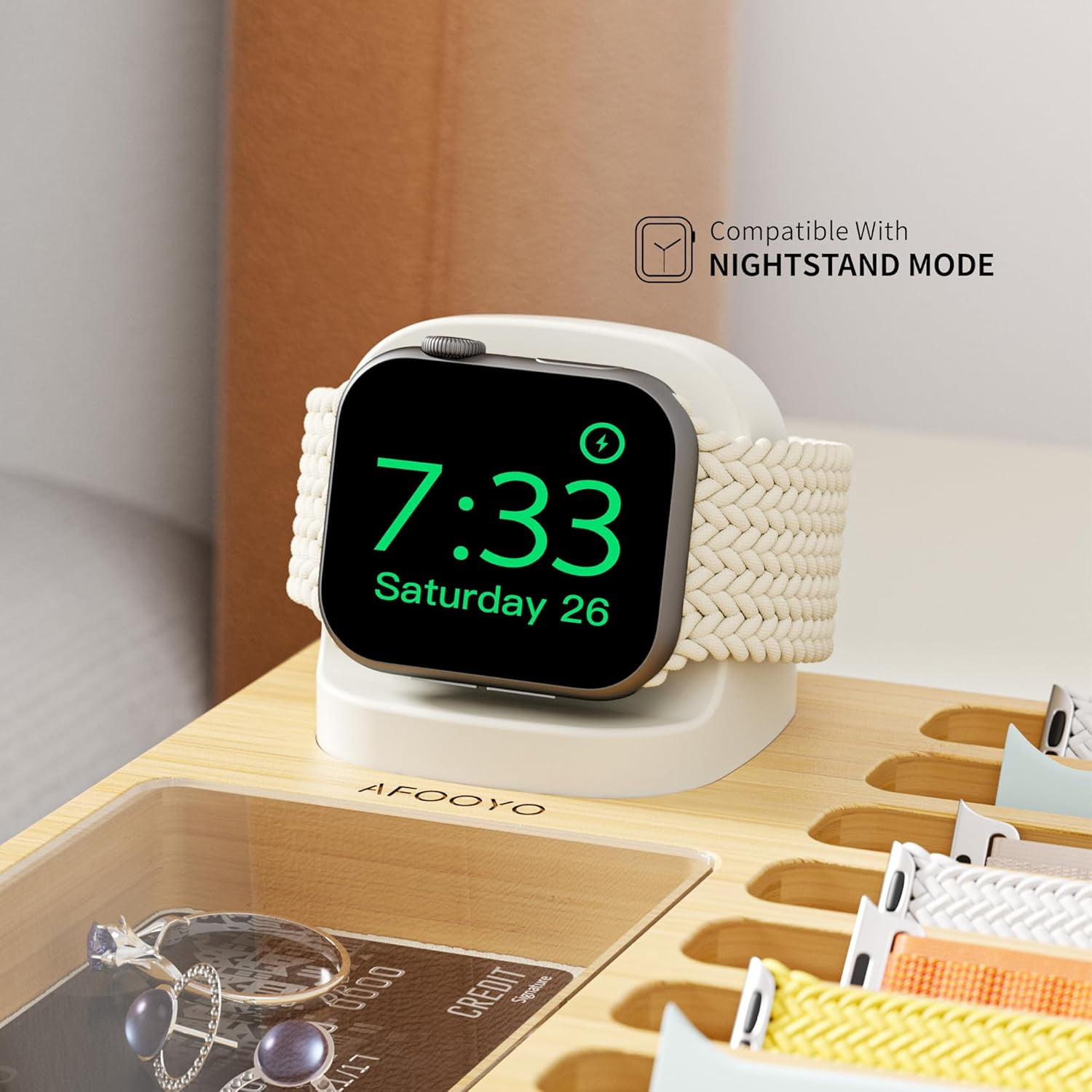 TTTYBA-Wooden Watch Band Organizer - Charger Stand Compatible with All ...
