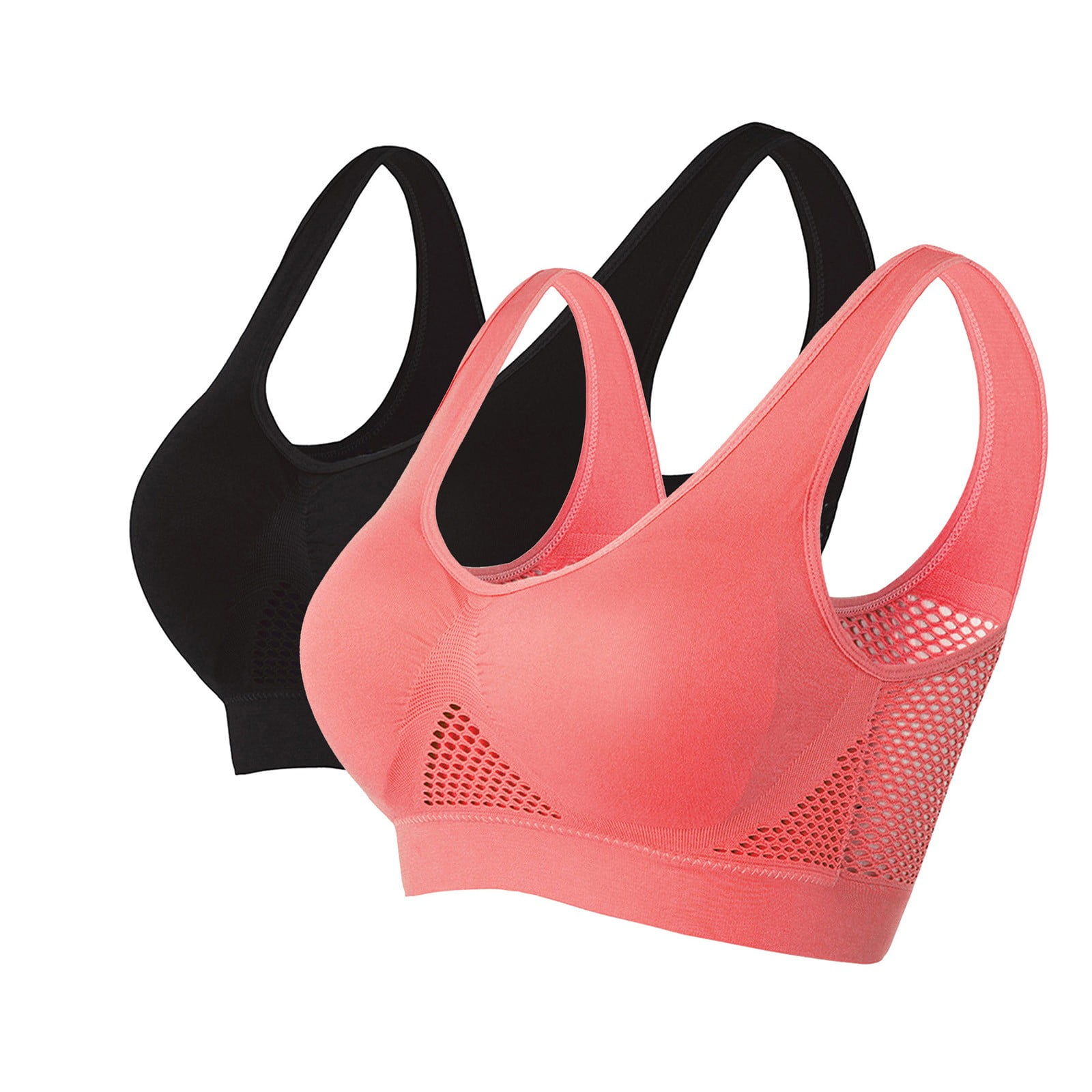 TTUHYWXI 2 PC Breathable Anti-Sagging Breasts Sports Bras for Women ...