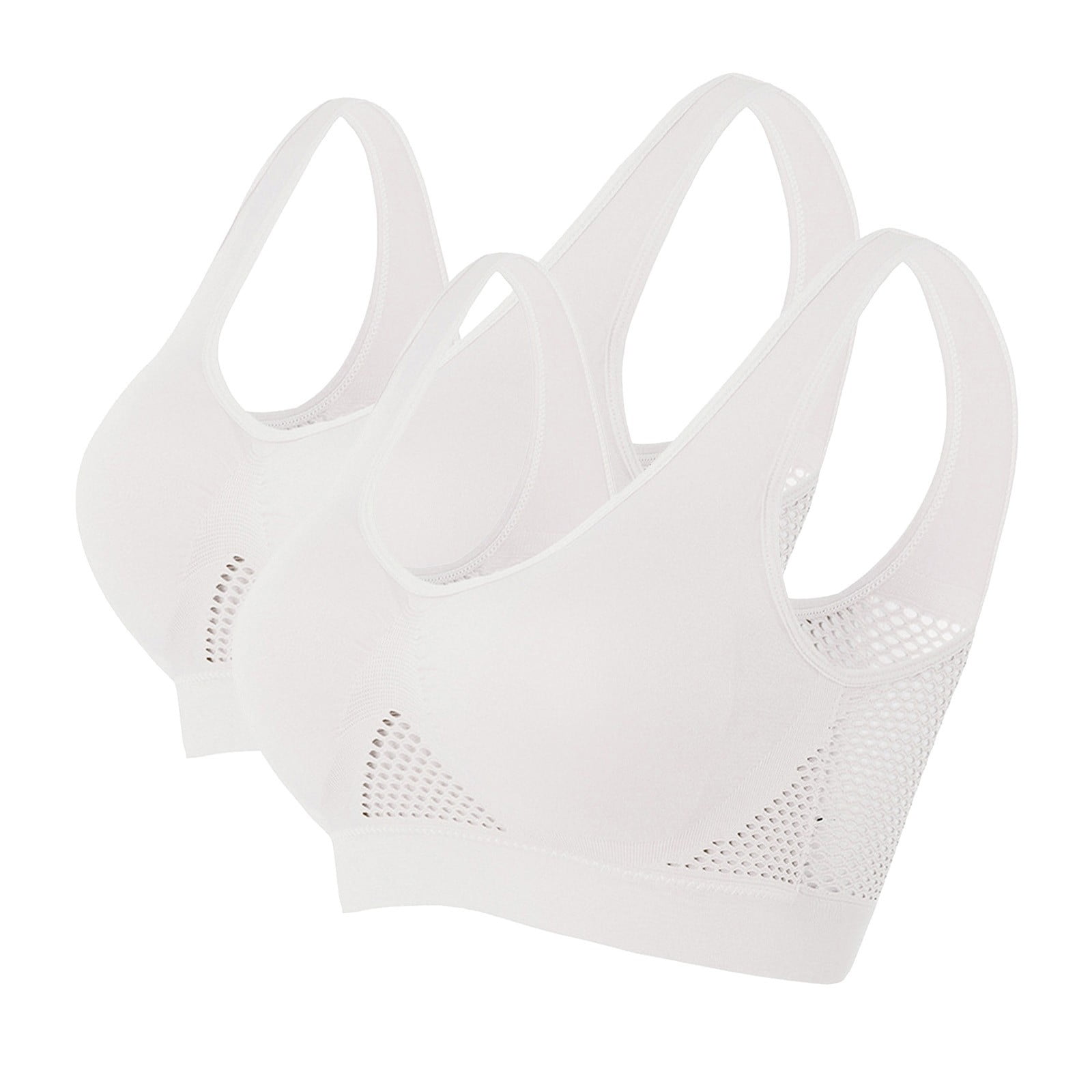 TTUHYWXI 2 PC Breathable Anti-Sagging Breasts Sports Bras for Women ...