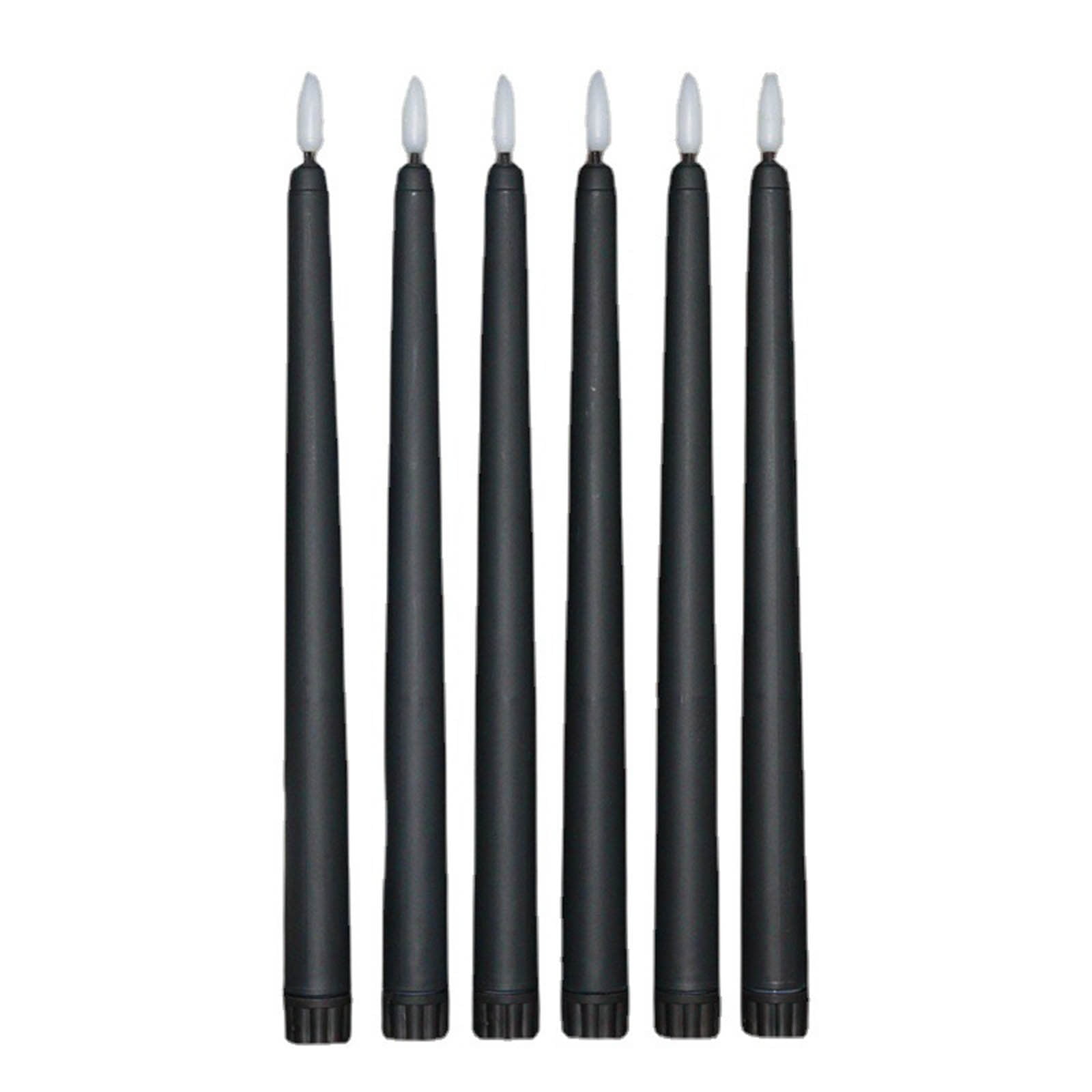 TTUHYWXI Black Flameless Taper CAndles Flickering, NO Remote, 11Inches ...