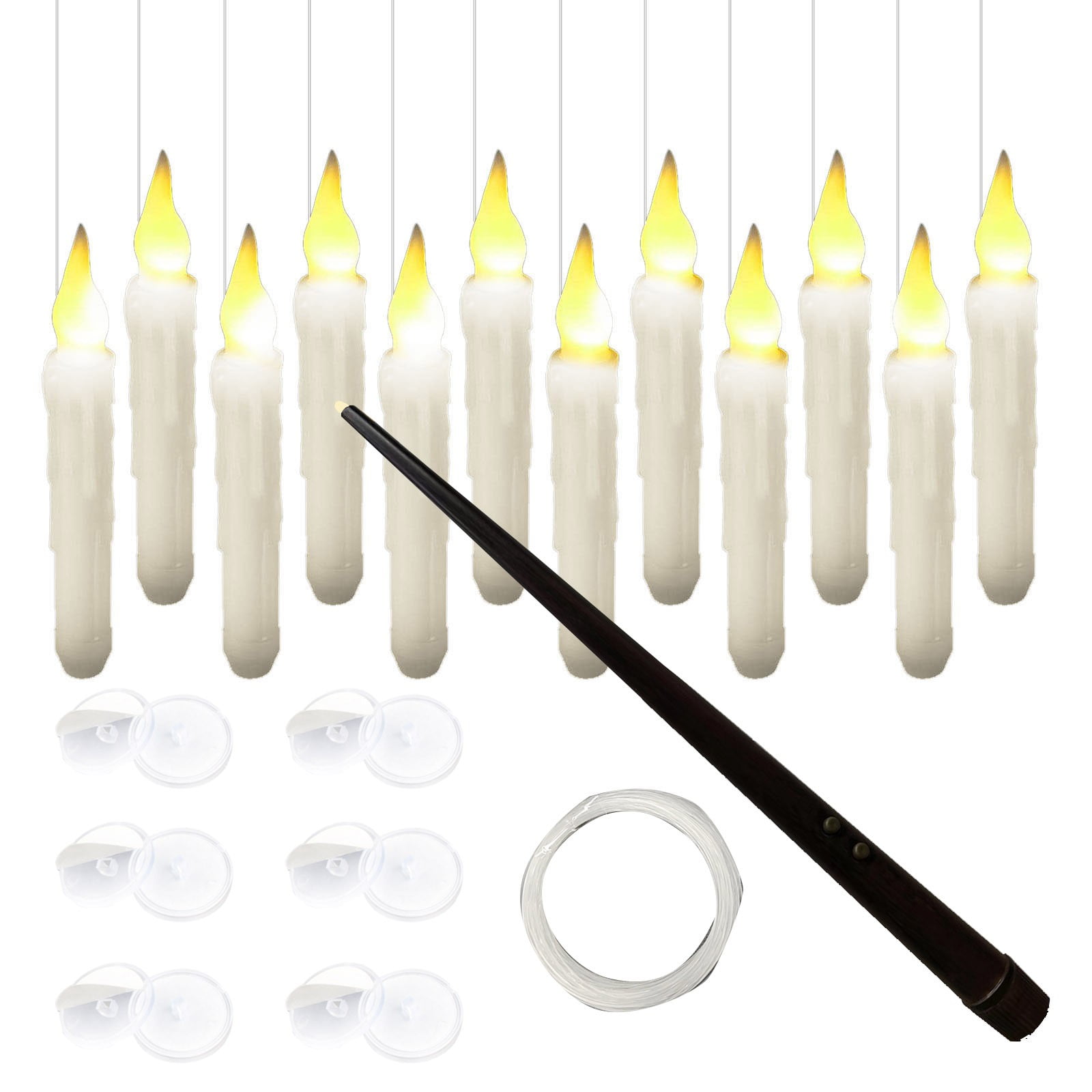 TTUHYWXI Floating CAndles with WAnd, 12 PCs Magic Hanging CAndles ...