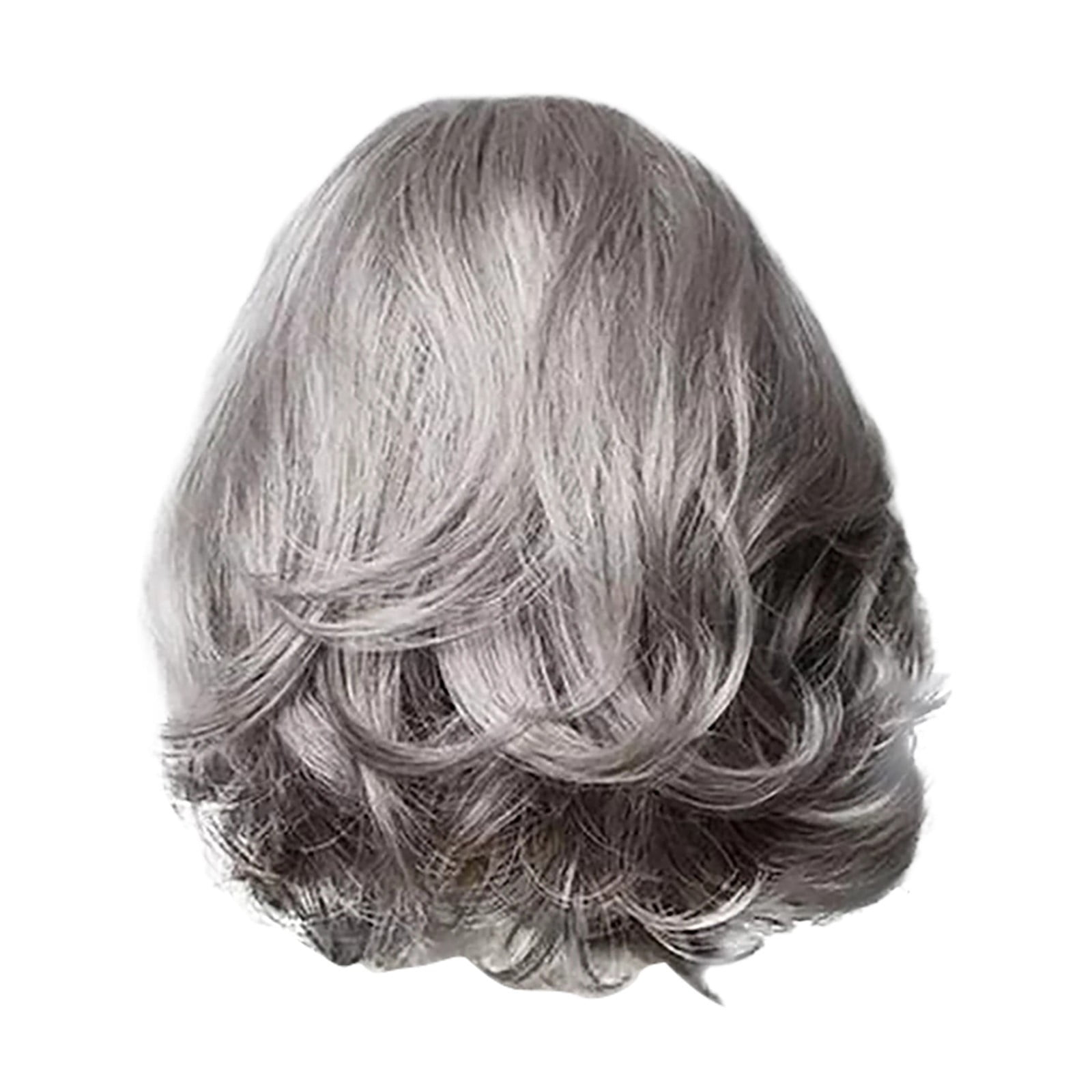 TTUHYWXI Grey Human Hair Wig for Women Gray Wigs for Black Women Human Hair Glueless Mixed 15.7 ...